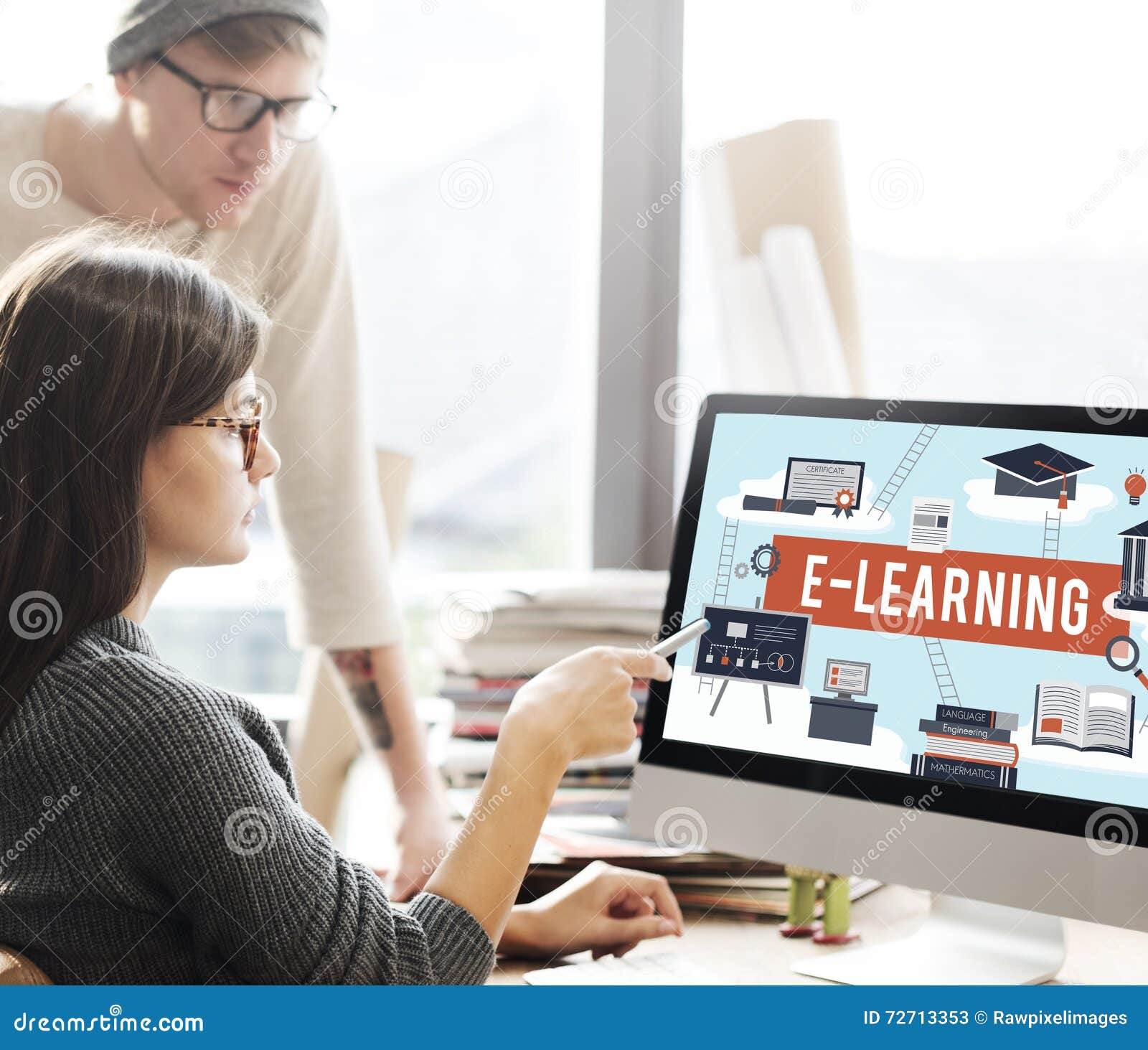 E-learning Education Internet Technology Network Concept Stock Image ...