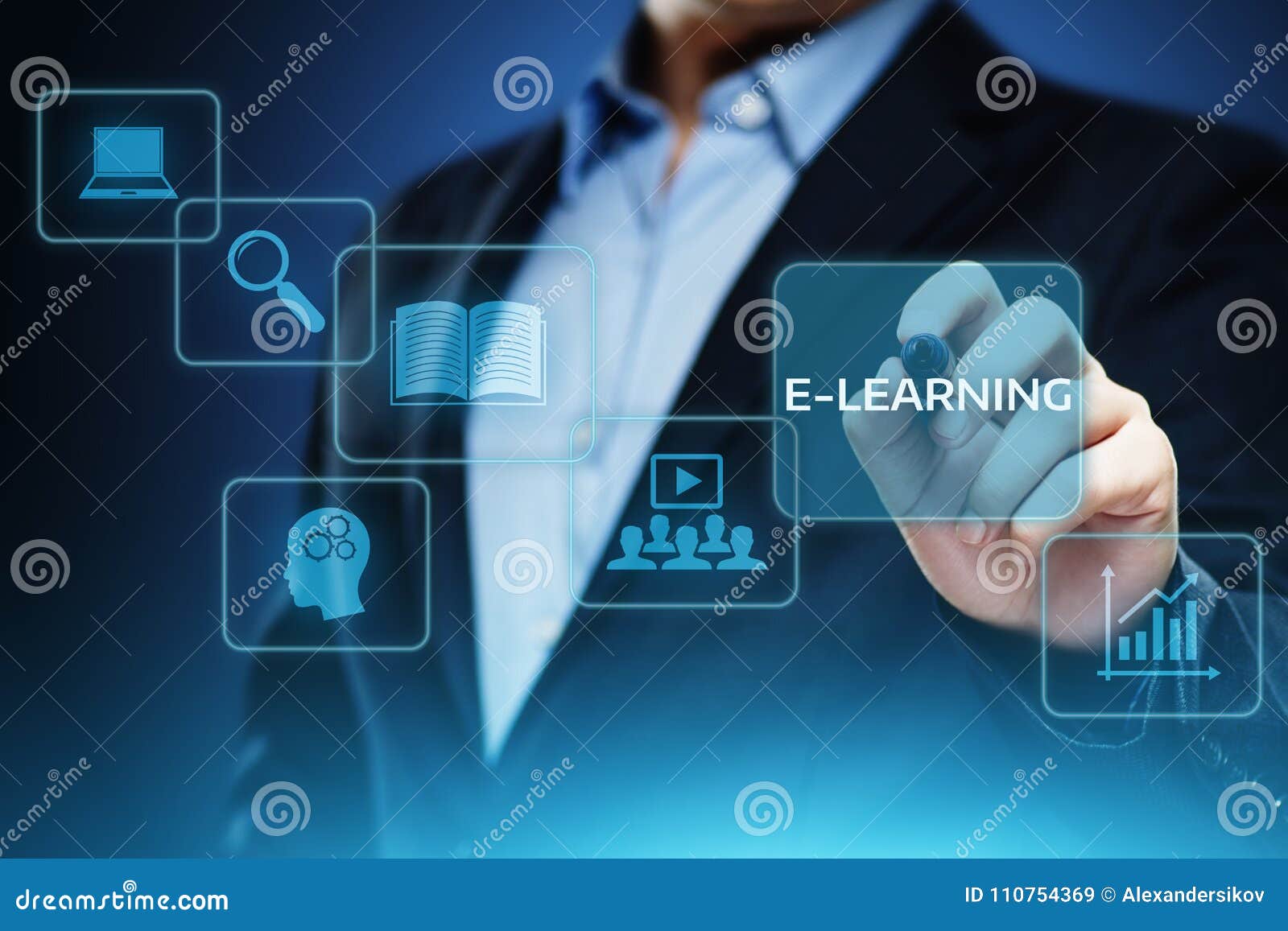 E-learning Education Internet Technology Webinar Online Courses Concept ...