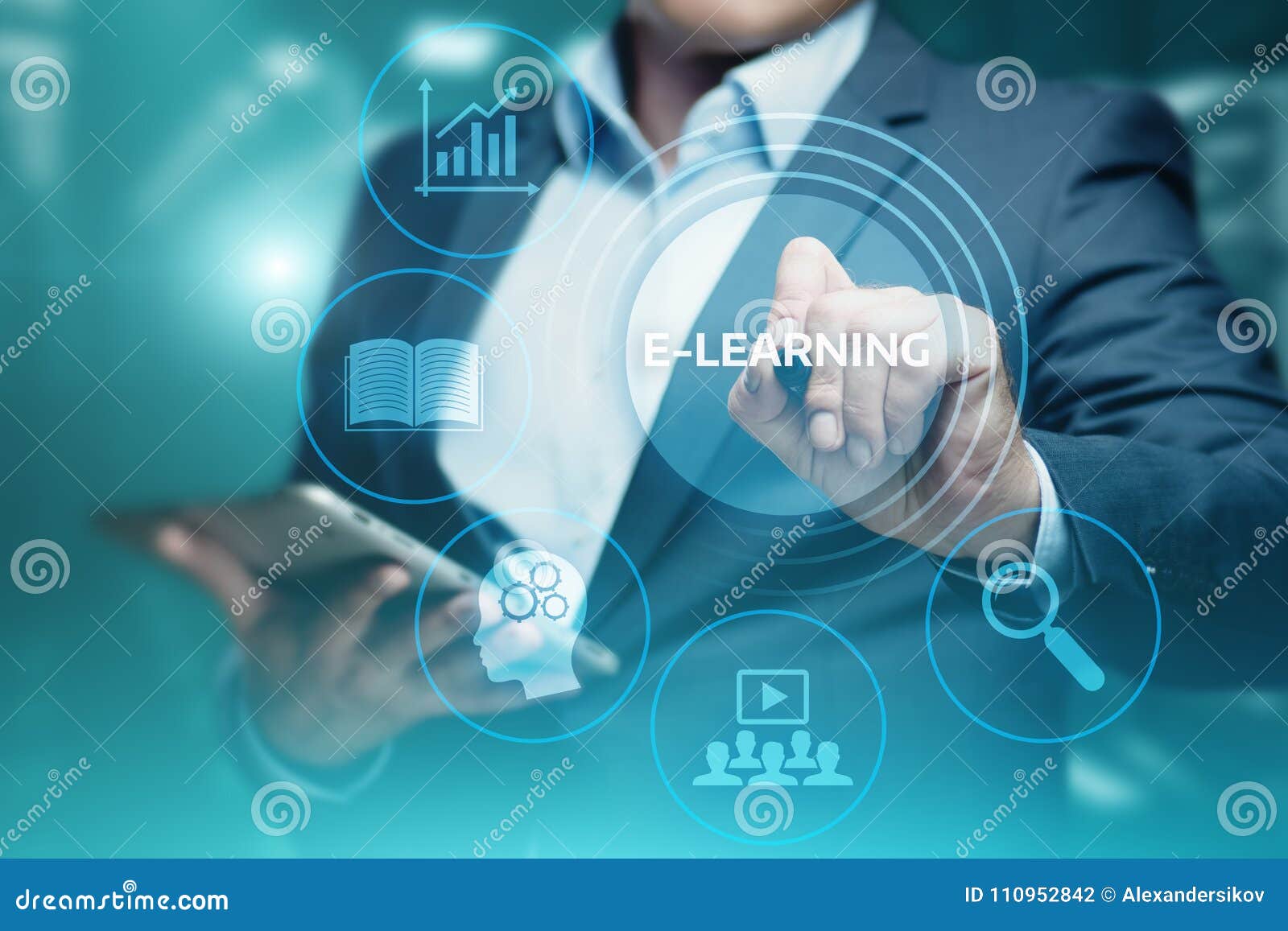 E-learning Education Internet Technology Webinar Online Courses Concept ...