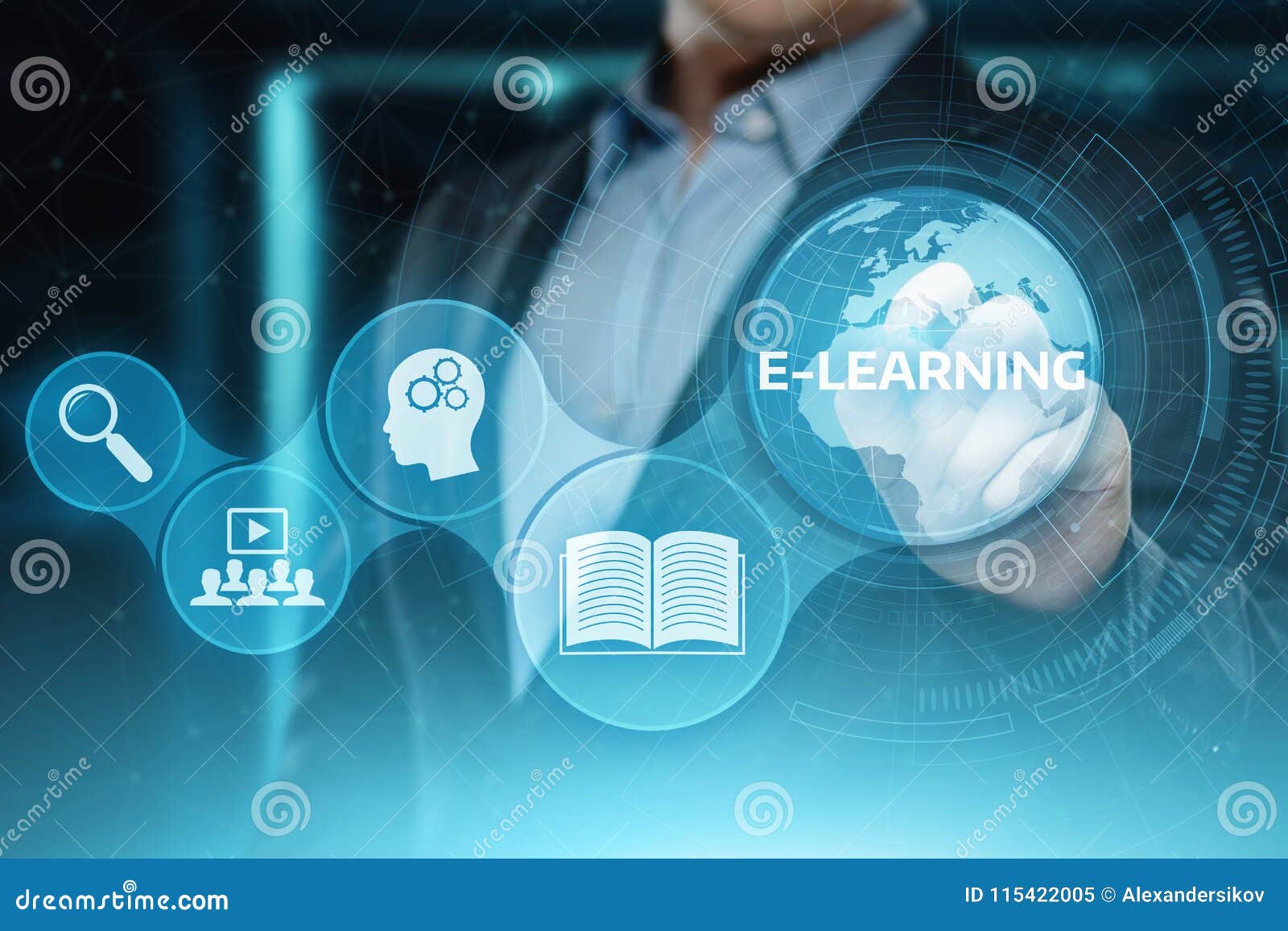 E-learning Education Internet Technology Webinar Online Courses Concept ...