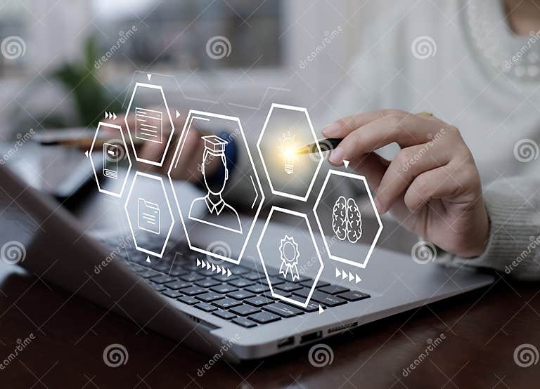 E-learning Education with Online Courses E-learning Concept. Stock ...