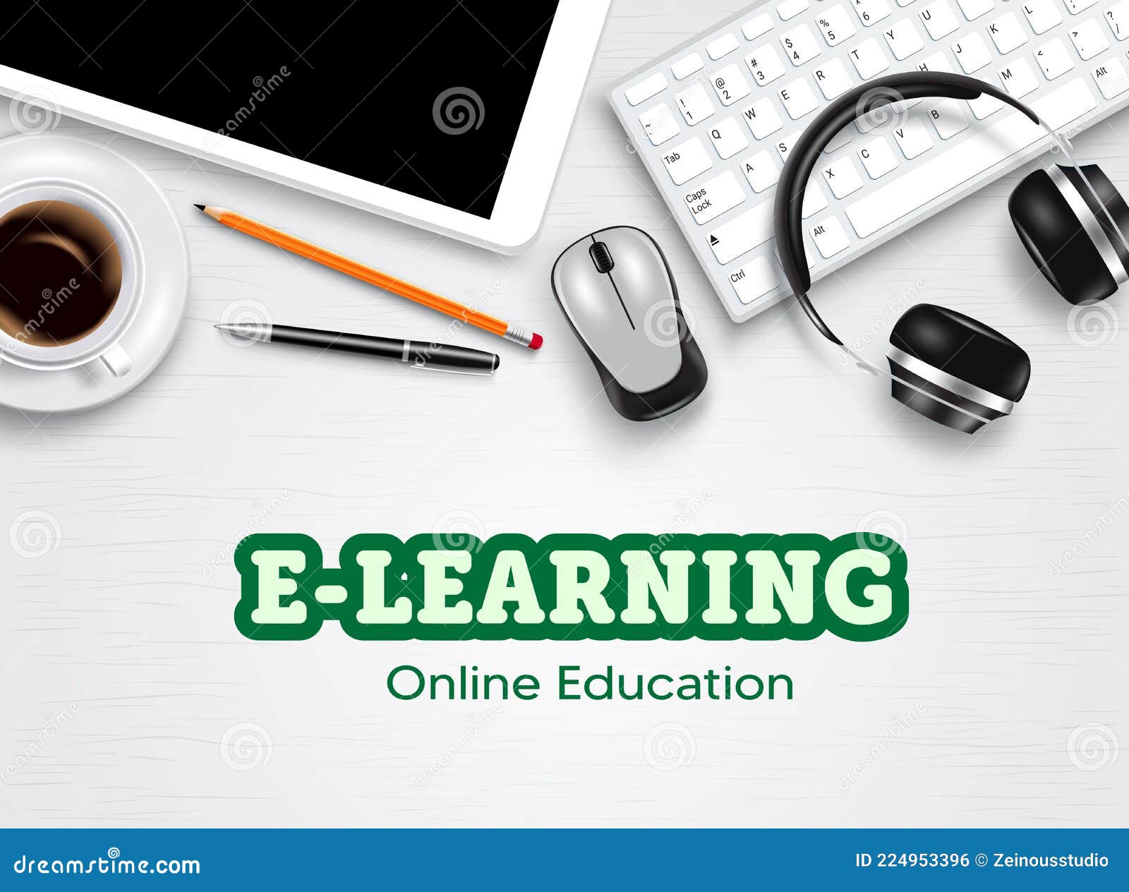 E-learning Education Vector Background Design. Online Education ...