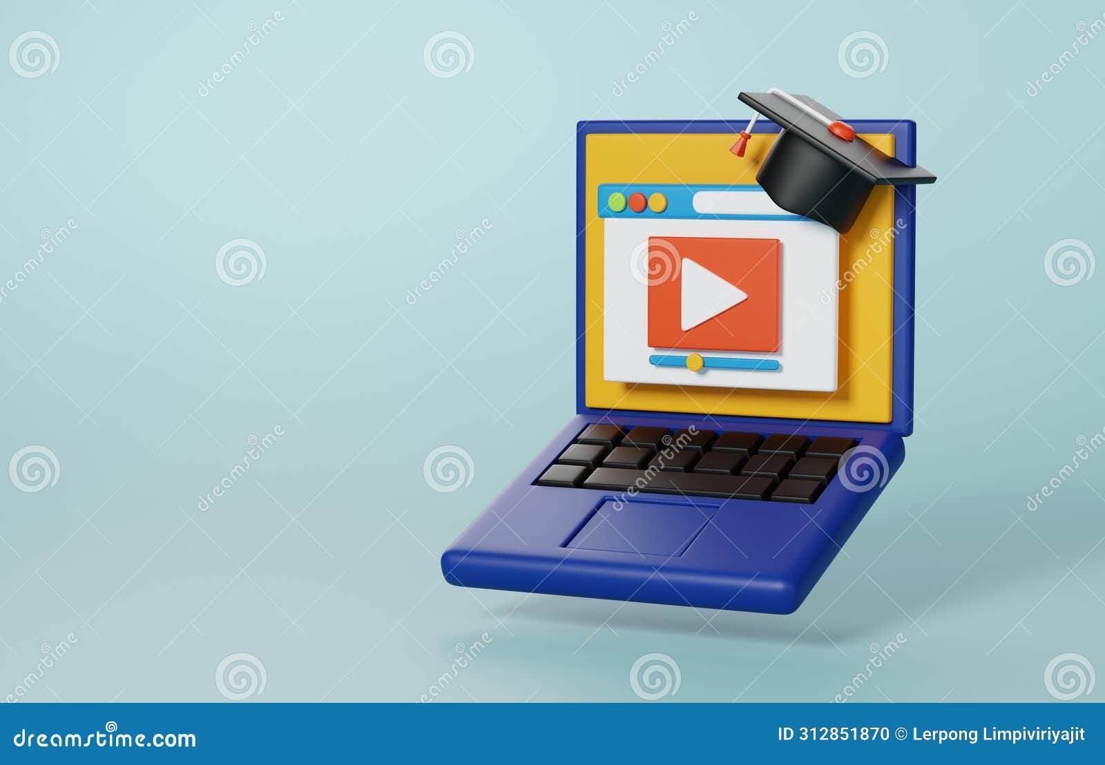 E-Learning Evolution, 3D Icon of Virtual Classroom and Online Video ...