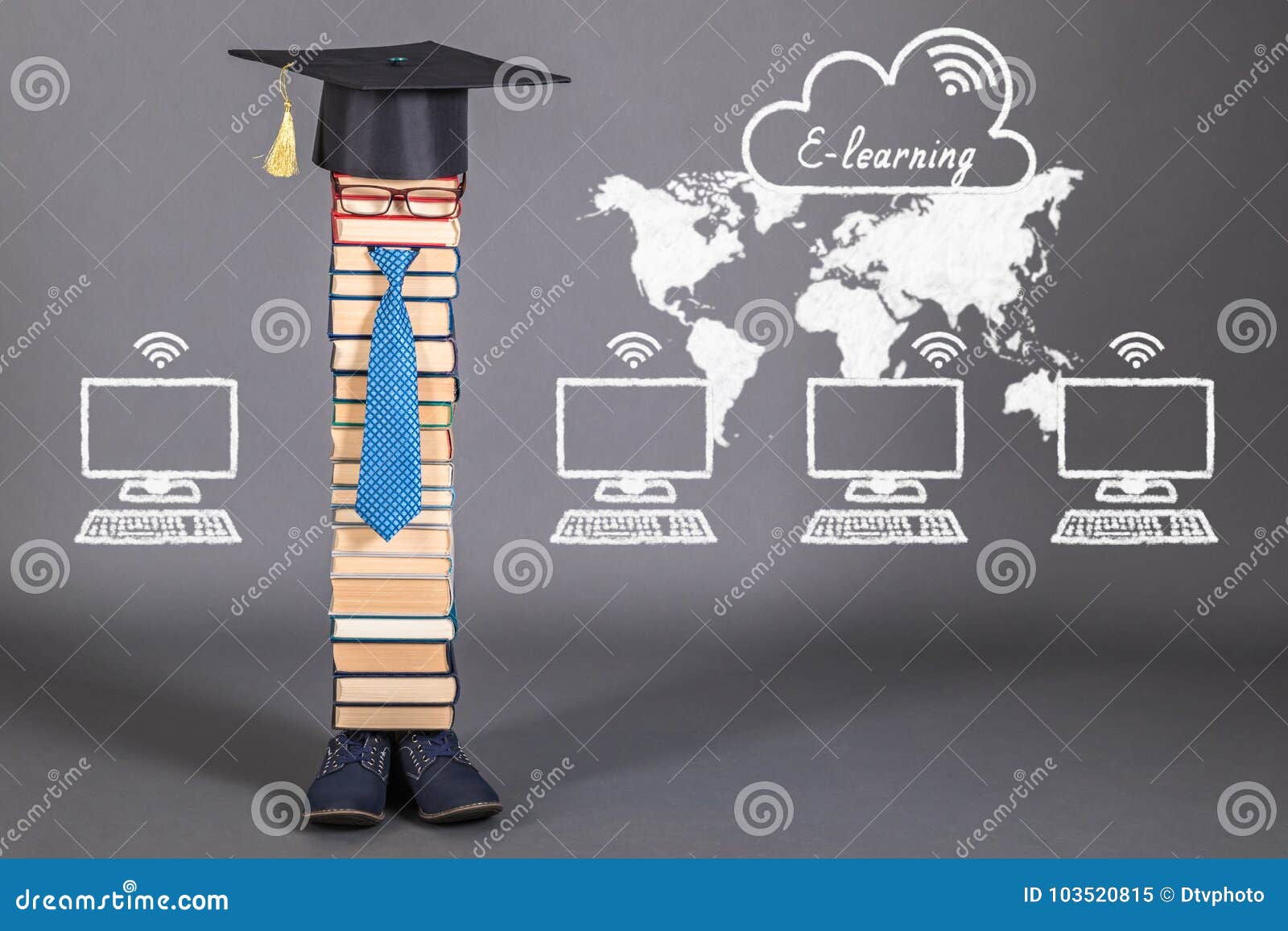 E-Learning Funny Education Concept Stock Image - Image of concept, idea ...