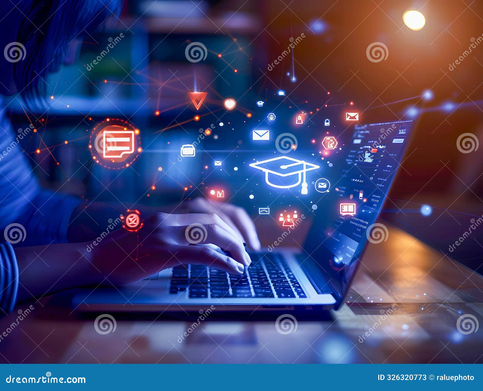 E-Learning the Future of Education Stock Illustration - Illustration of ...