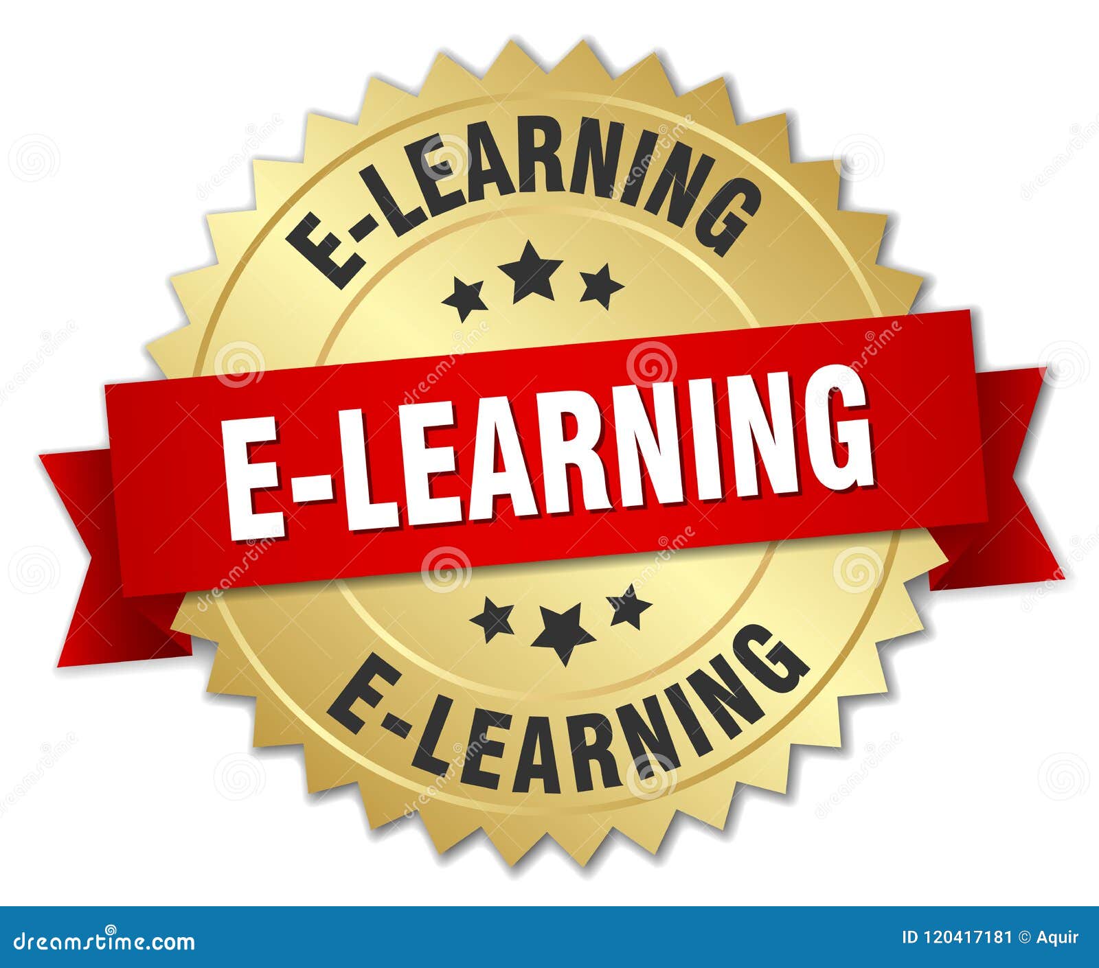 E-learning stock vector. Illustration of badge, metal - 120417181