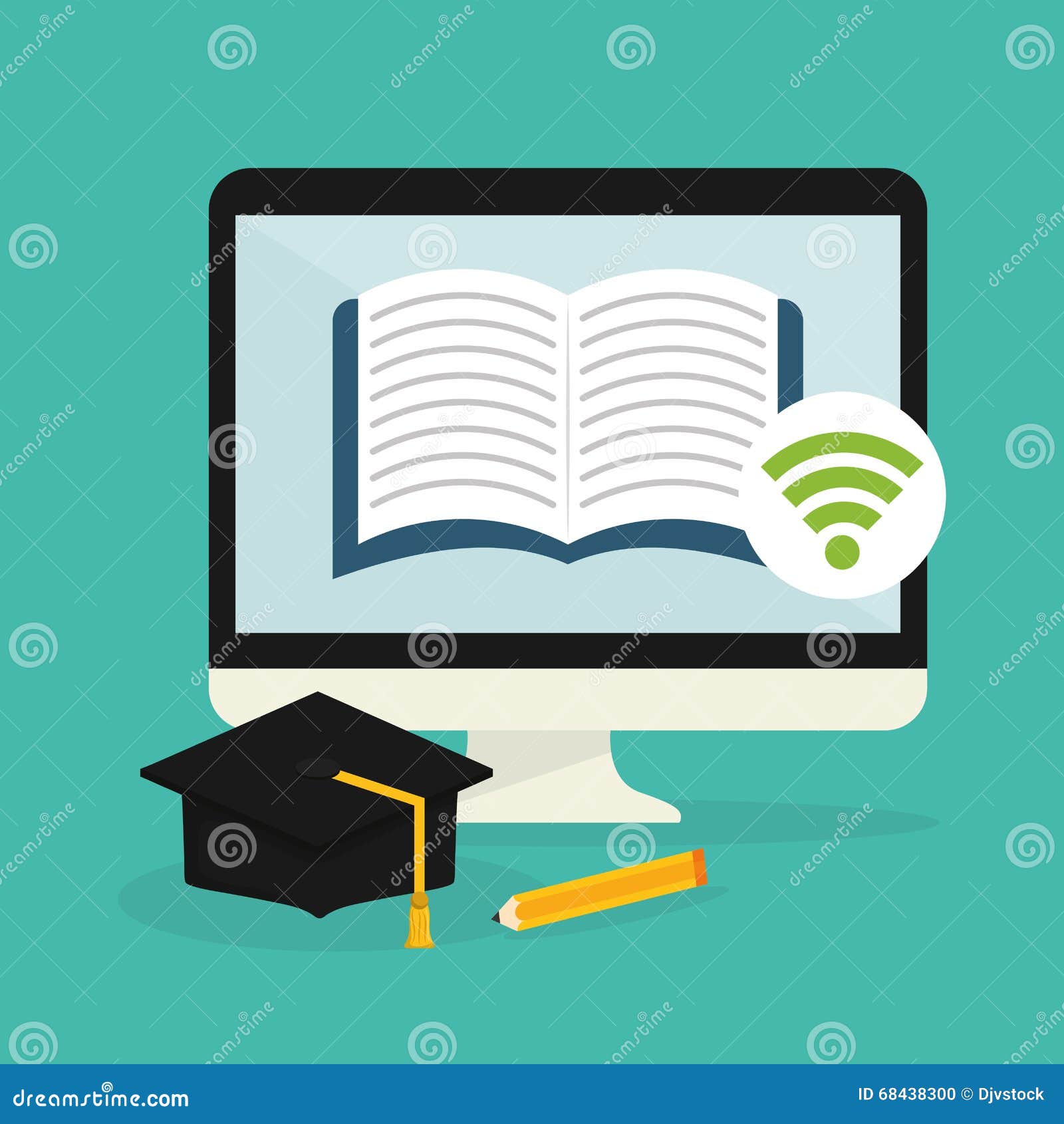 E-learning icon design stock vector. Illustration of media - 68438300