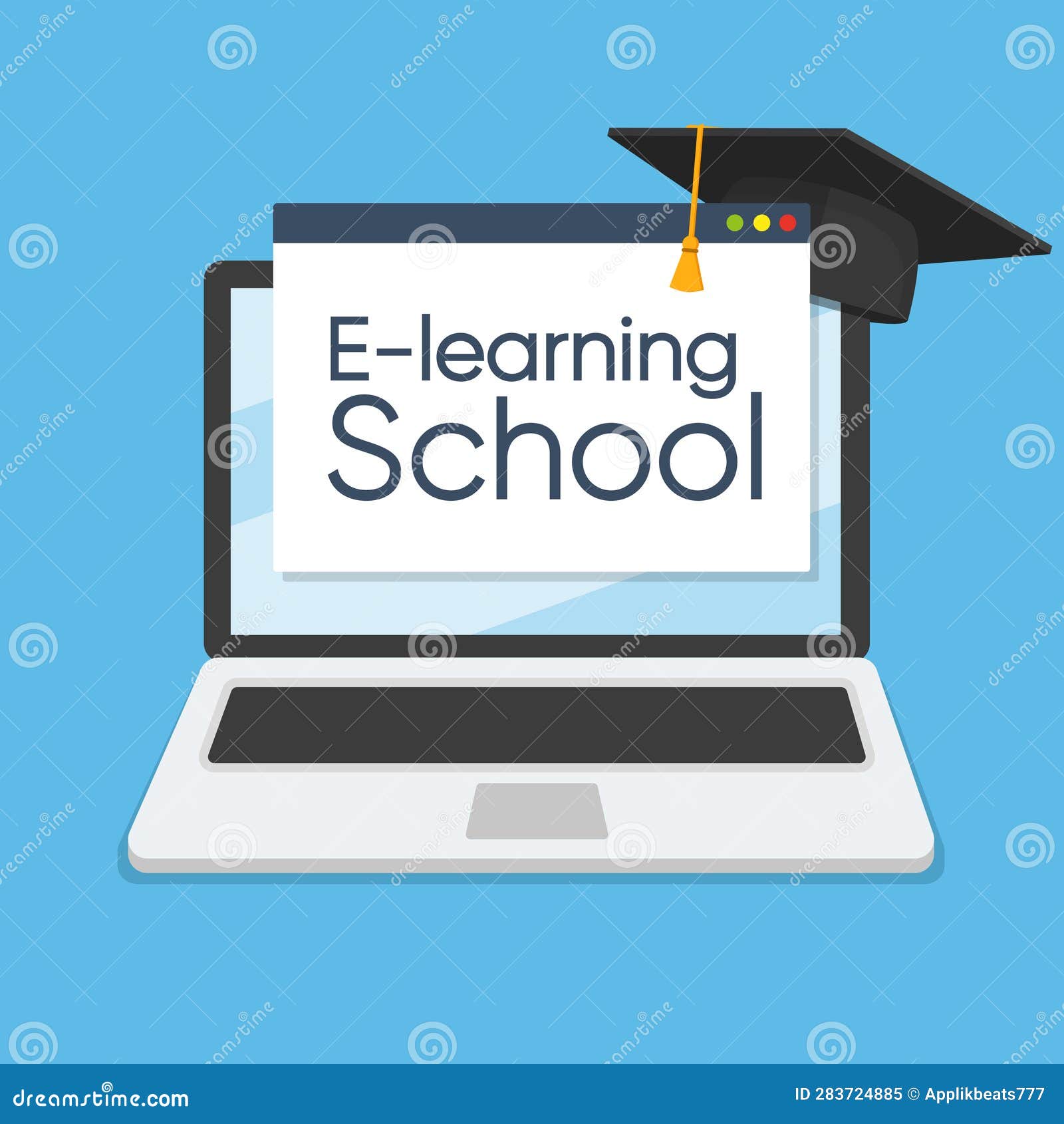 E-learning Icon Flat. Vector Illustration Concept Image Icon Stock Vector - Illustration of ...