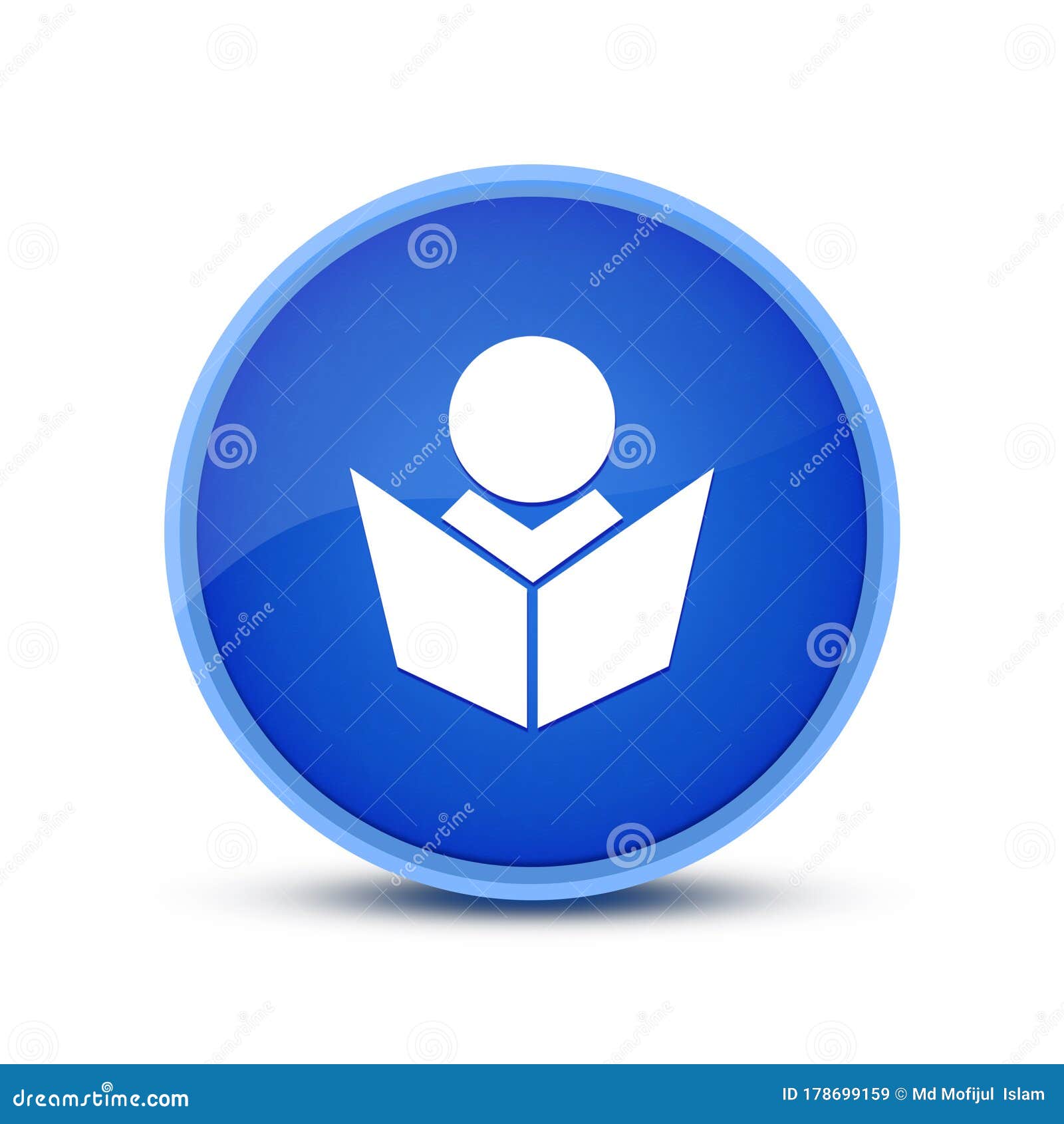 E-learning Icon Isolated on Glassy Blue Round Button Abstract Stock ...