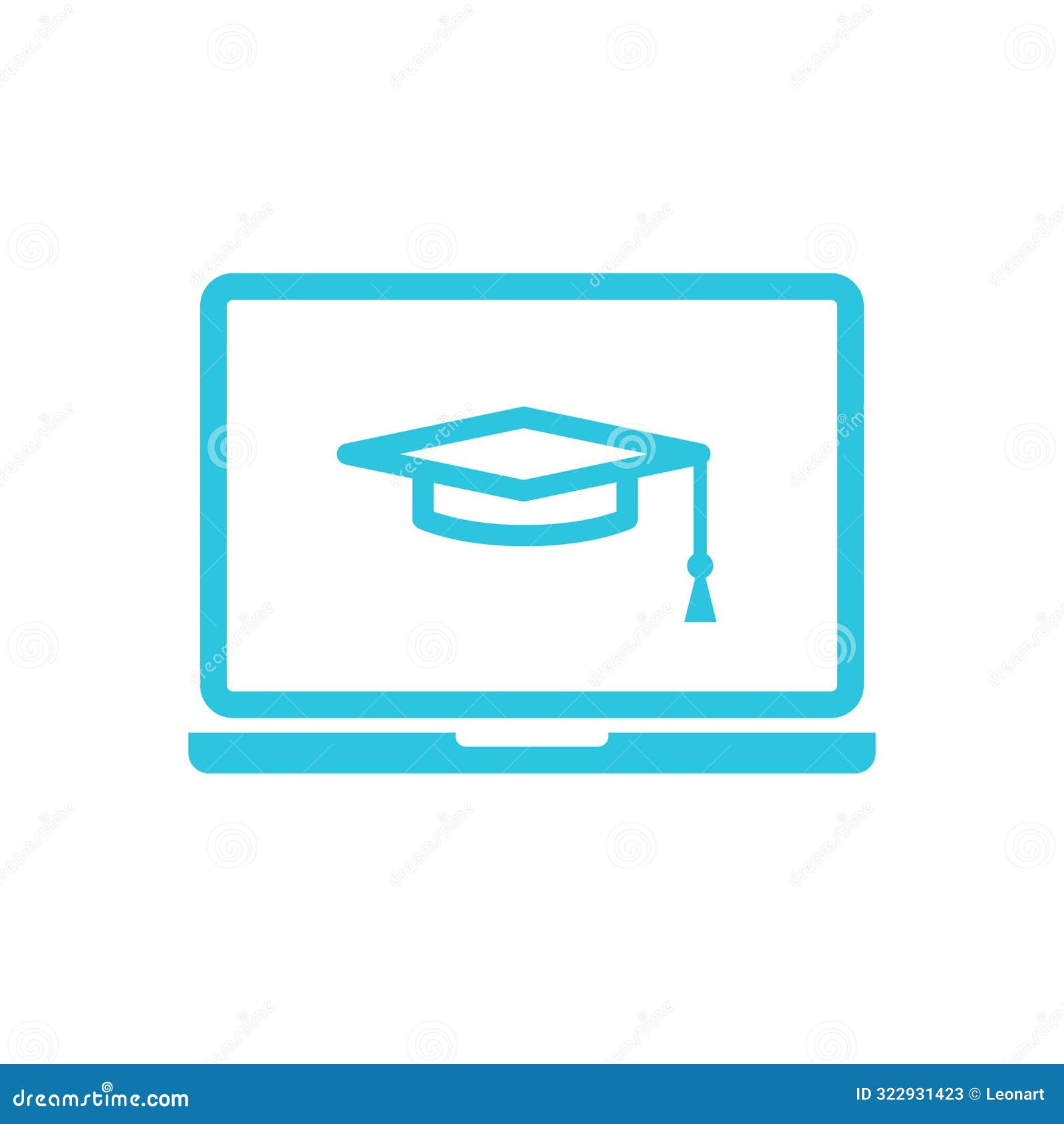 E-learning Icon. Portable Computer. Isolated on White Background Stock ...