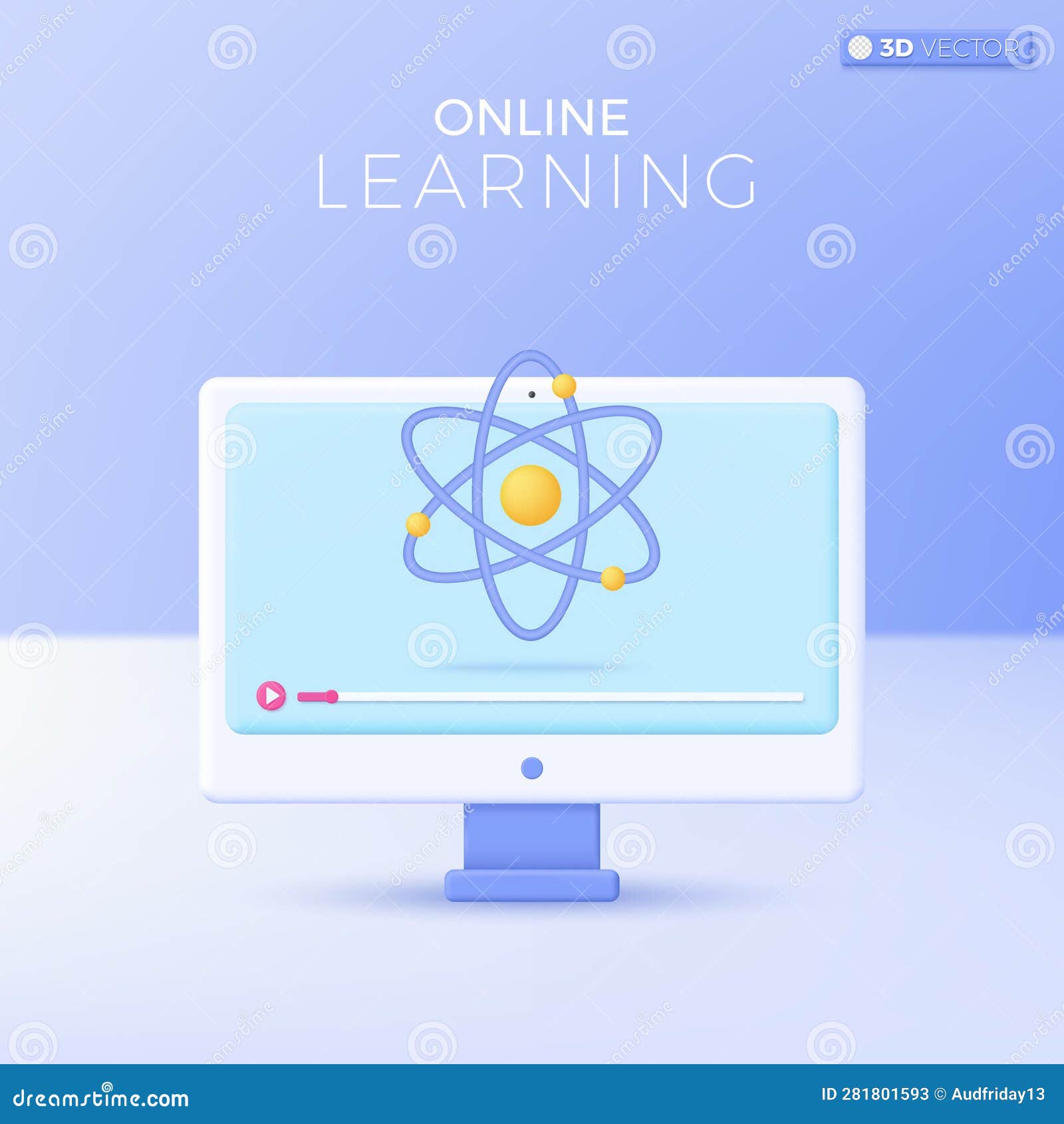 E-learning Icon Symbols. Science, Nucleus, Atom, Molecules, Online ...