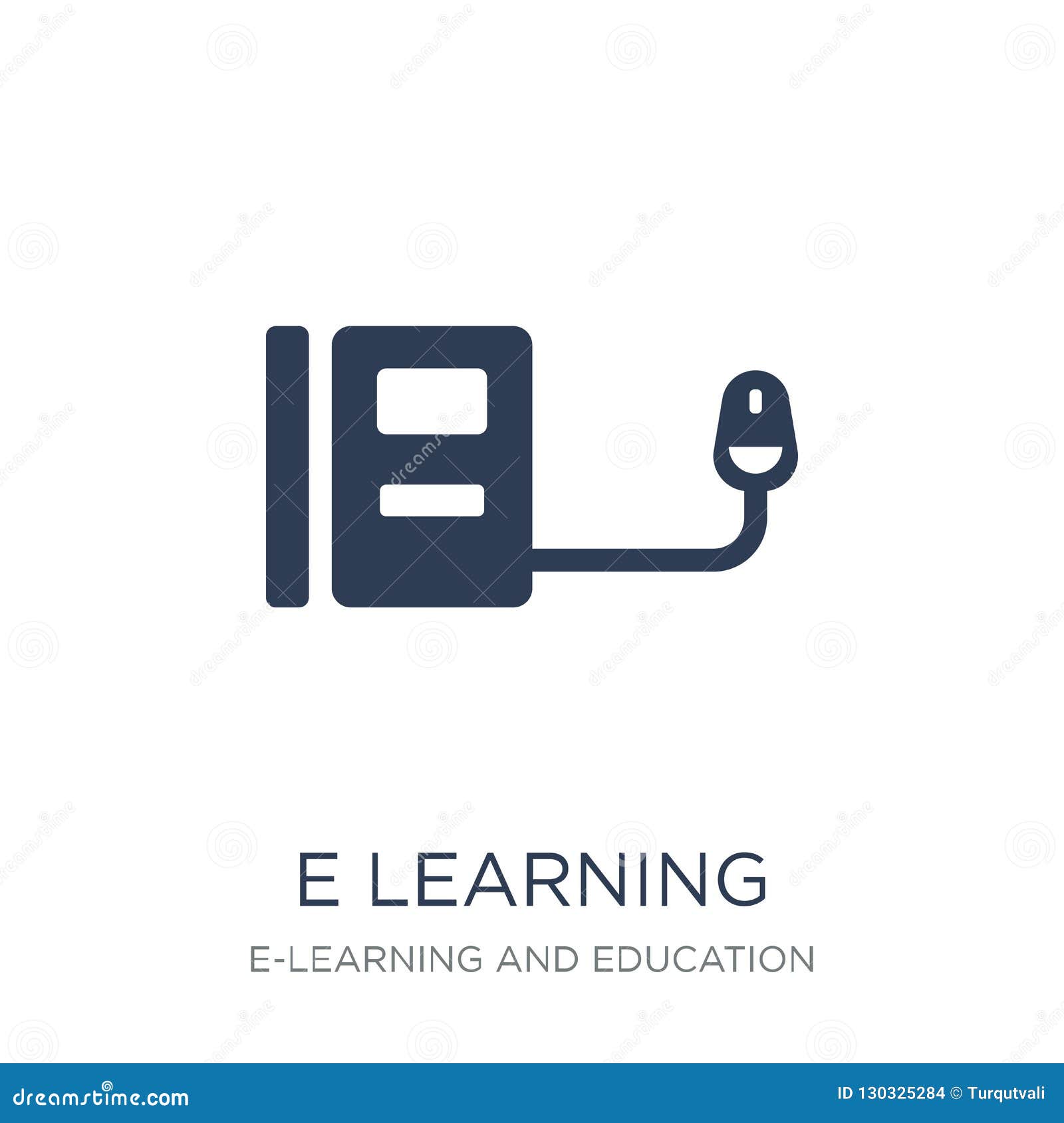 E Learning Icon. Trendy Flat Vector E Learning Icon on White Background ...