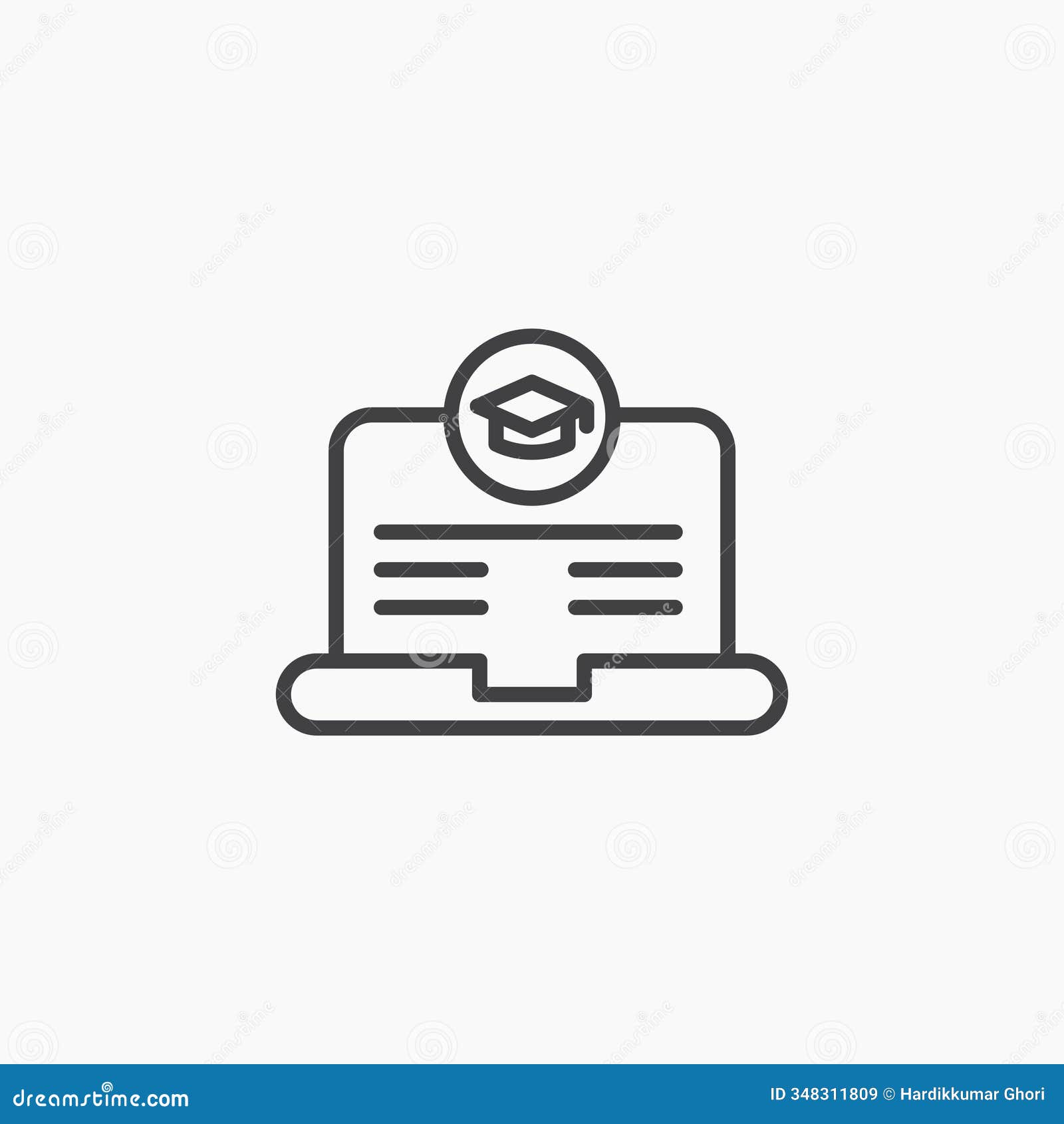 E learning icon vector stock vector. Illustration of technology - 348311809