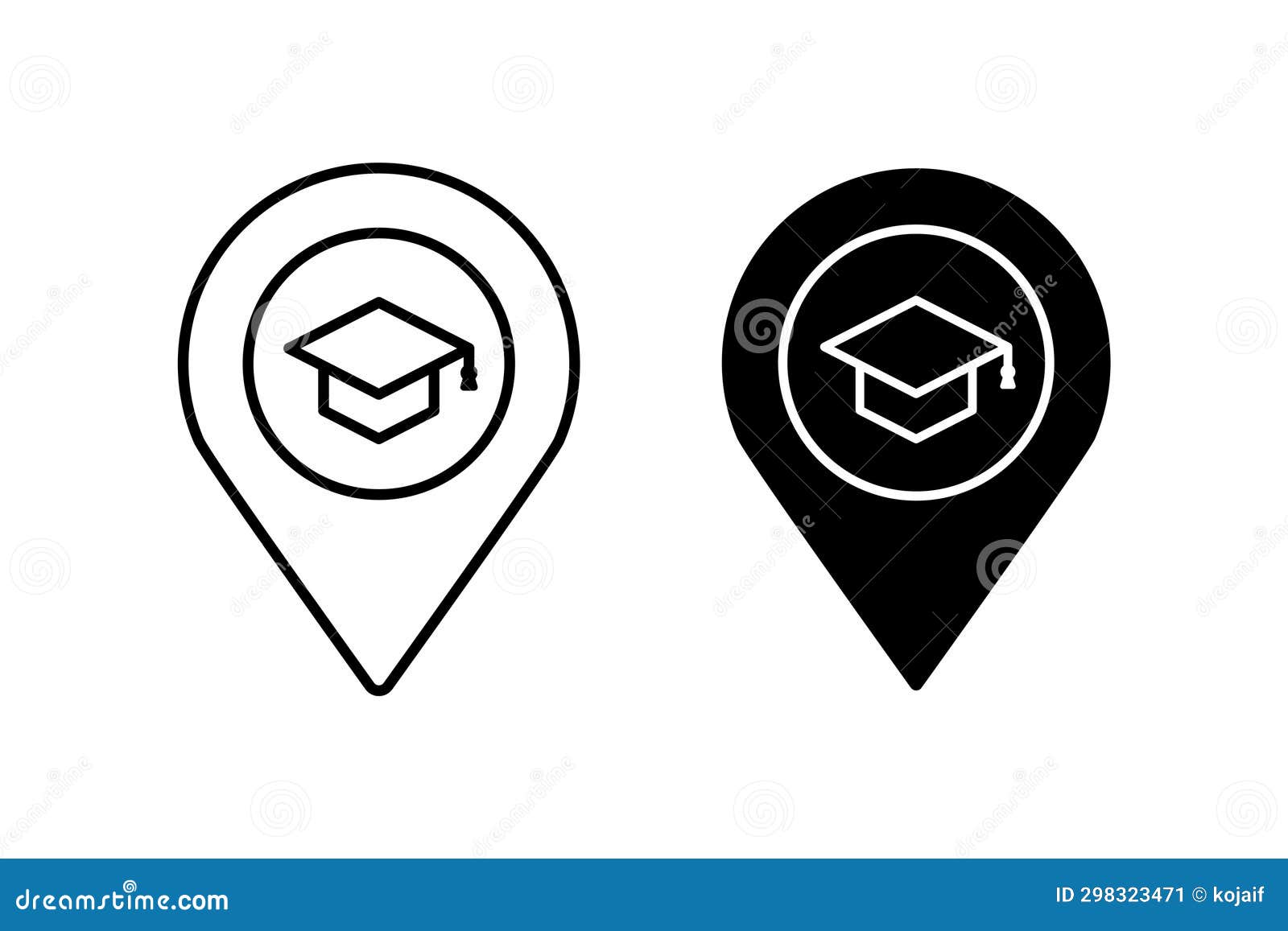 Map Pin with Mortar Board Symbol Stock Vector - Illustration of ...
