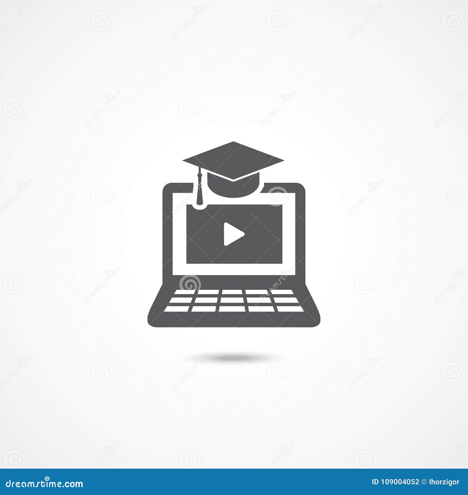E-learning icon on white stock vector. Illustration of business - 109004052
