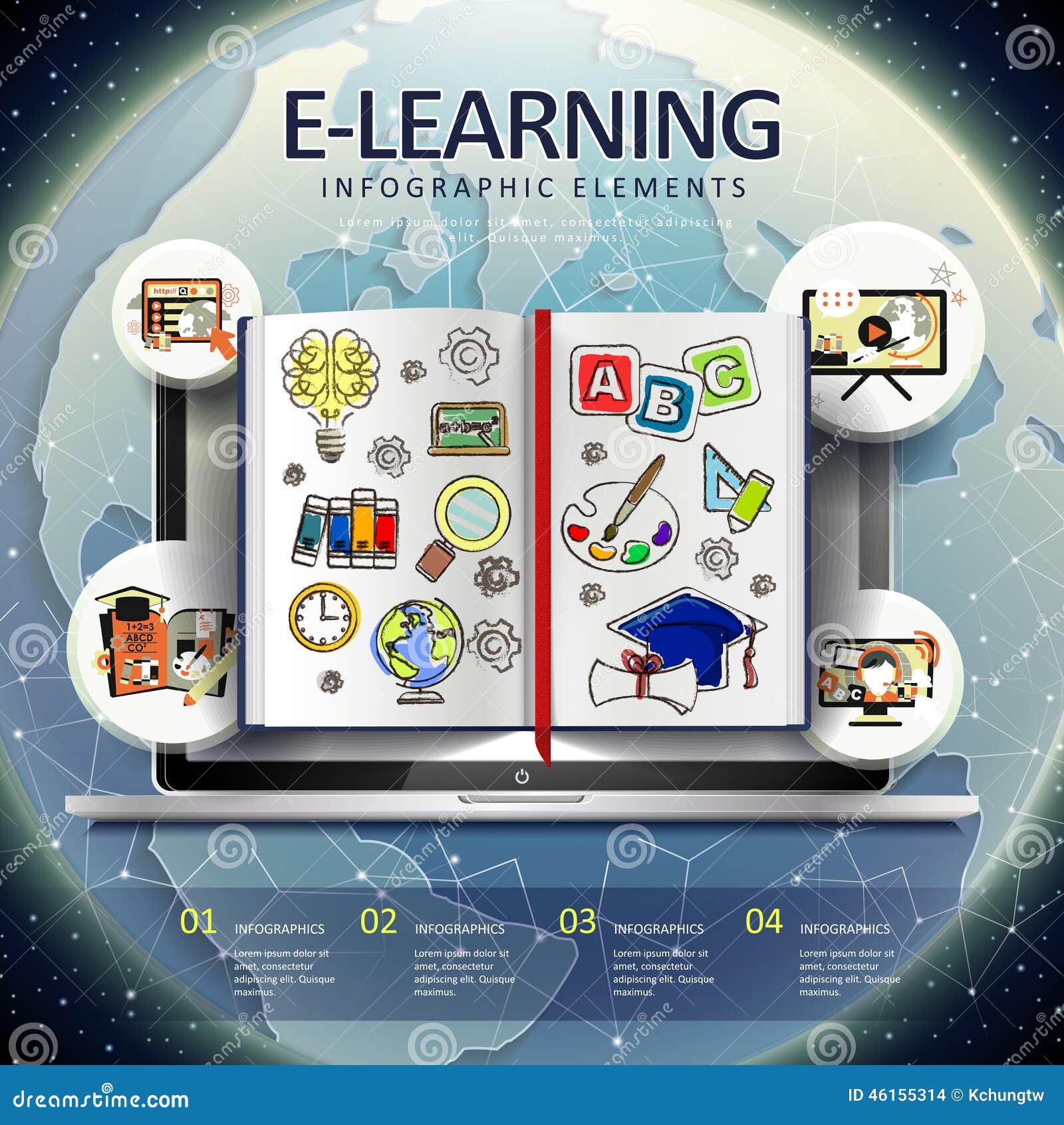 E-learning Infographic Elements Stock Vector - Illustration of ...