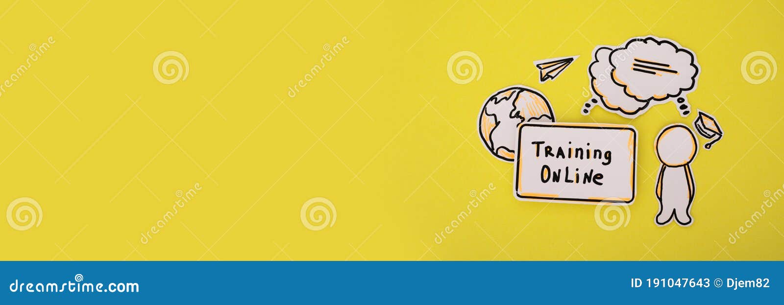 E-learning Information Concept on the Yellow Stock Image - Image of ...