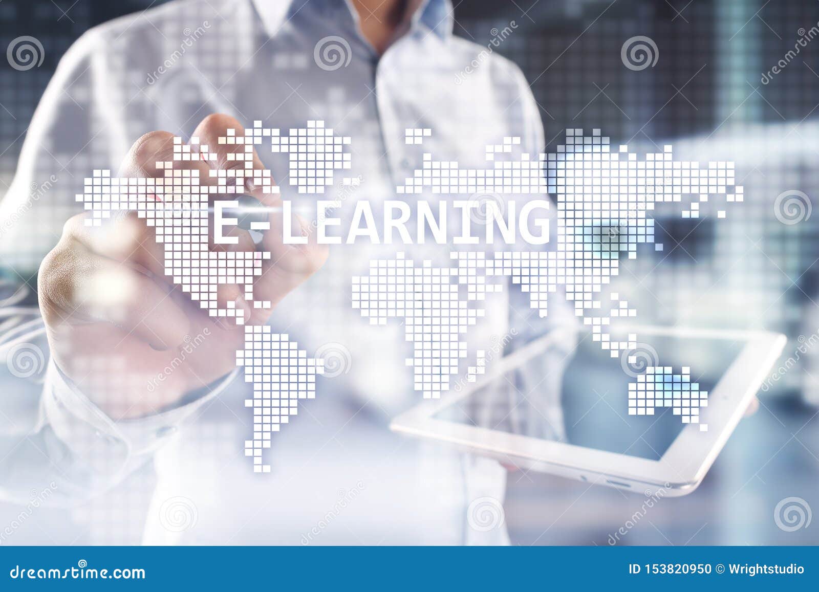 E-learning, International Online Education Concept. Internet and ...