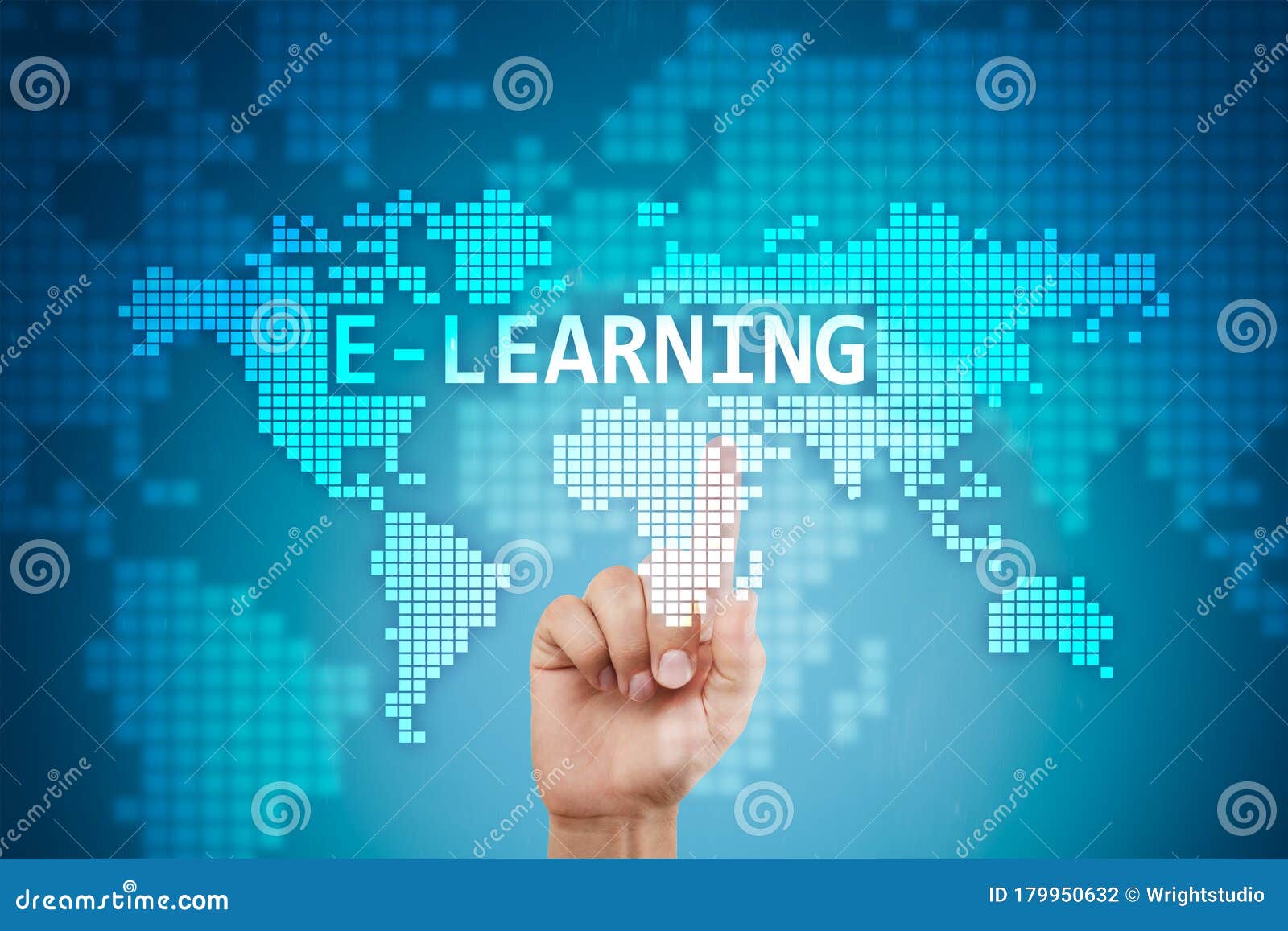 E-learning, International Online Education Concept. Internet and ...