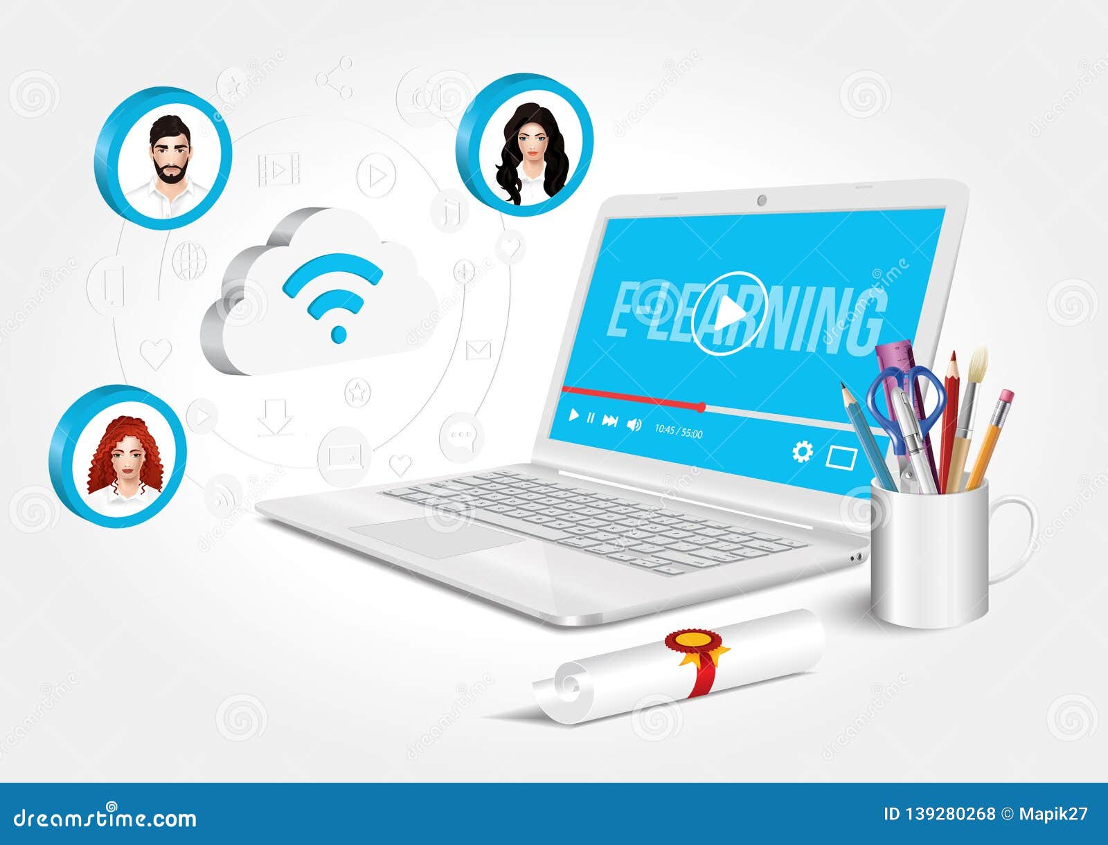 E-learning - the Internet As a Knowledge Base. Stock Vector ...