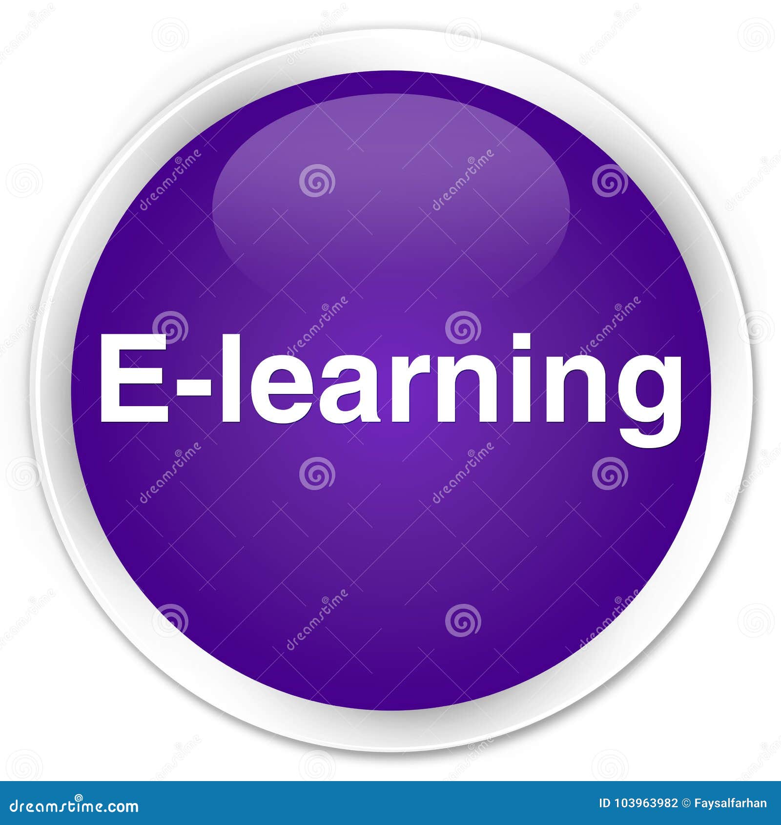 E-learning Premium Purple Round Button Stock Illustration ...