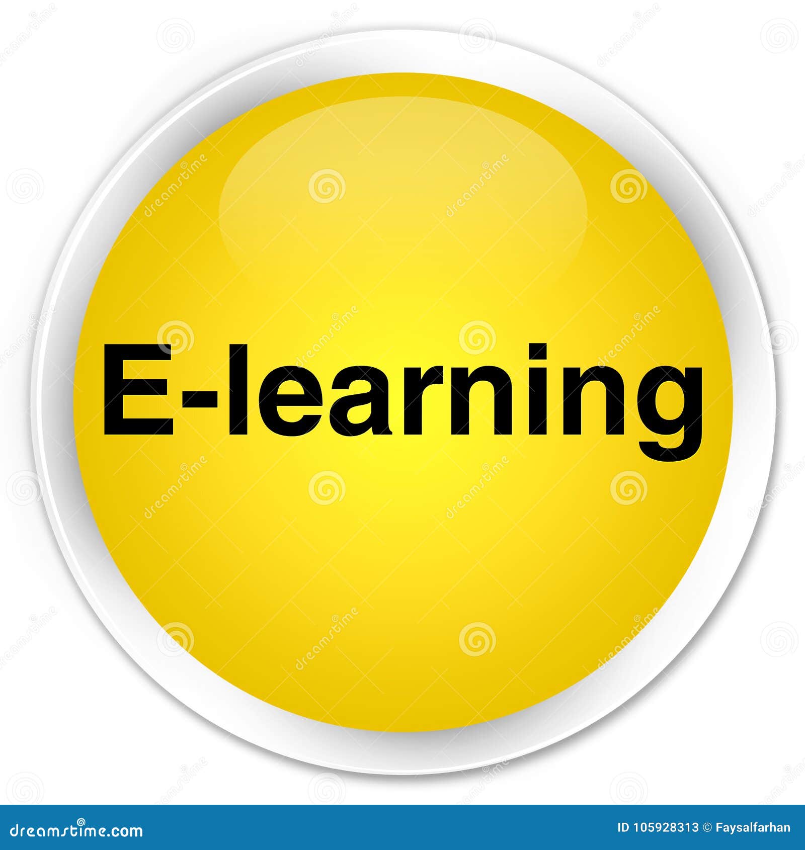 E-learning Premium Yellow Round Button Stock Illustration ...