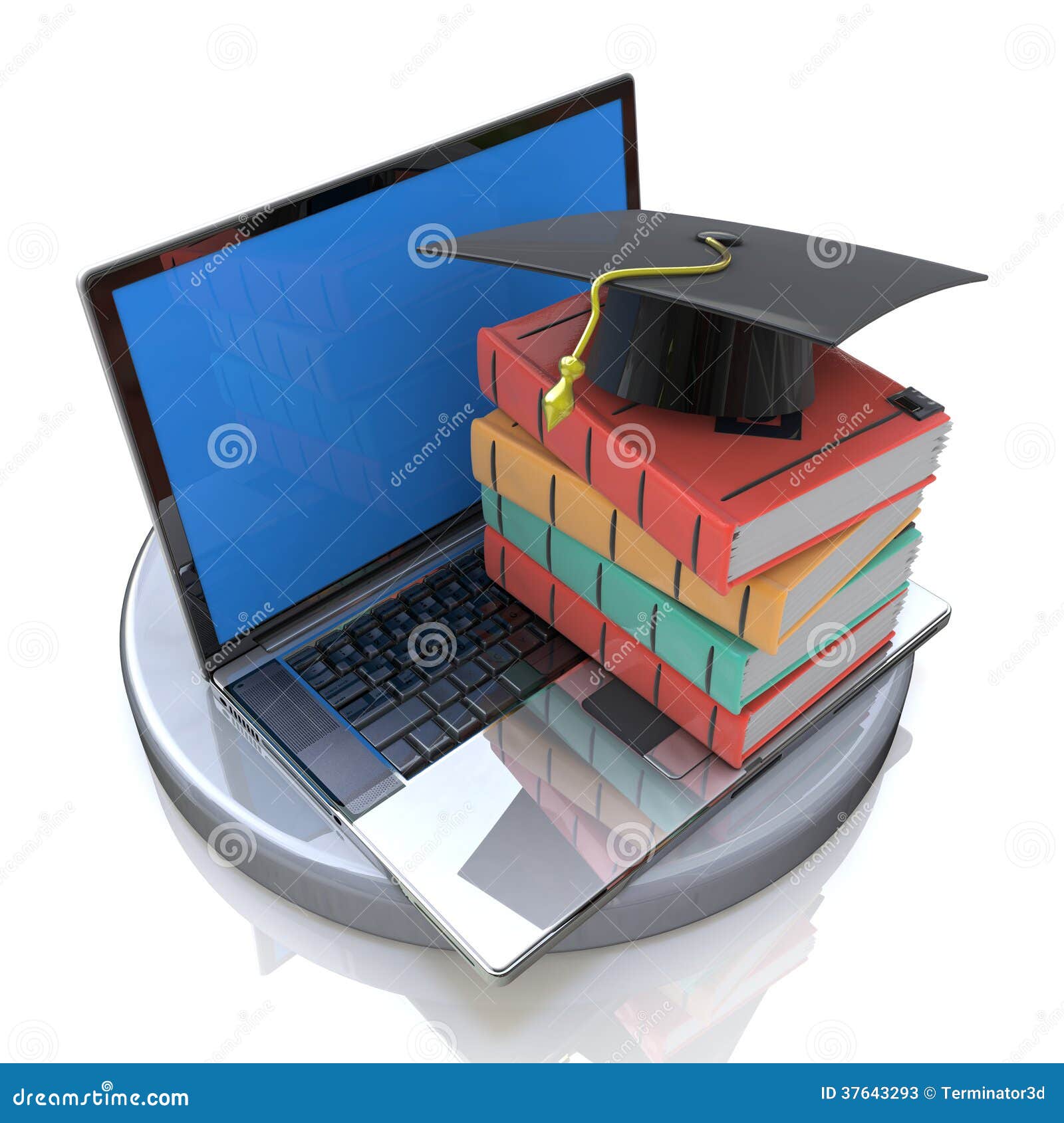 E-learning on Laptop stock illustration. Illustration of internet ...