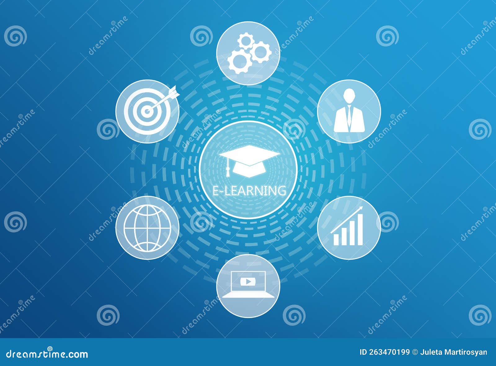 E-learning and Network Connection Icons Stock Image - Image of ...
