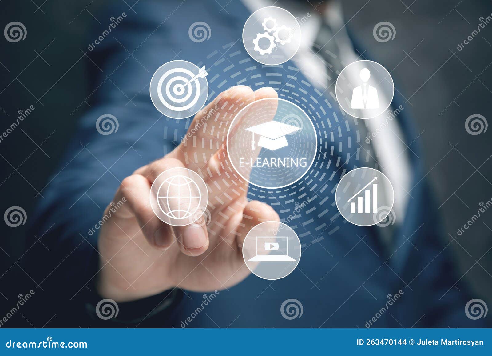 E-learning and Network Connection Icons Stock Photo - Image of concept ...