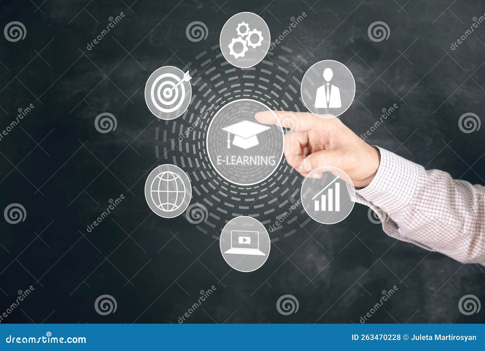 E-learning and Network Connection Icons Stock Photo - Image of concept ...