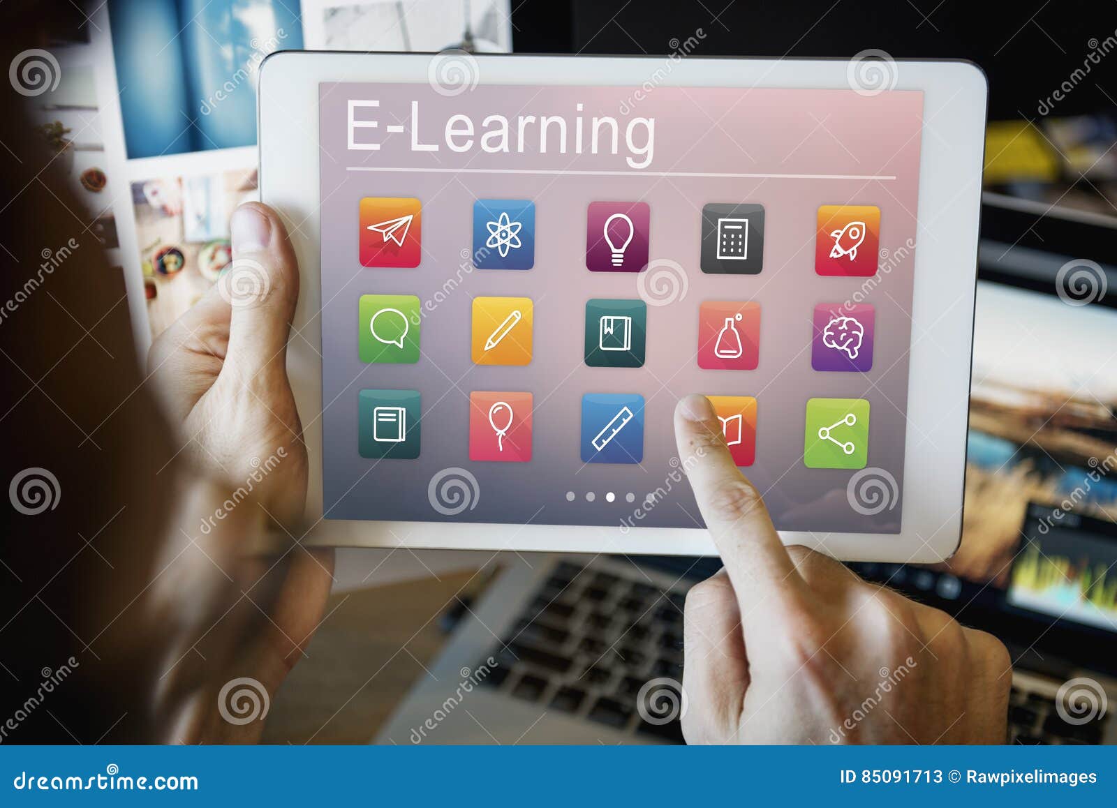 E-learning Online Education Application Concept Stock Image - Image of ...
