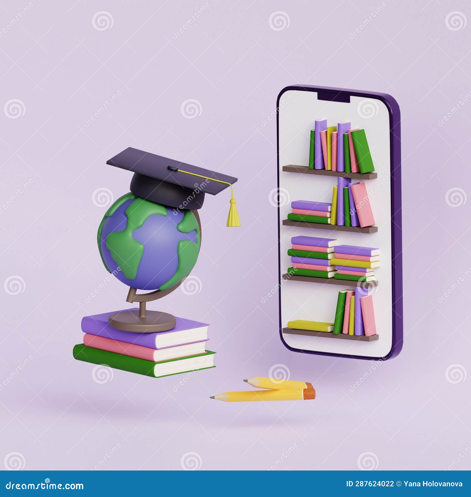 E-learning, Online Education Concept. Planet Earth Globe with ...
