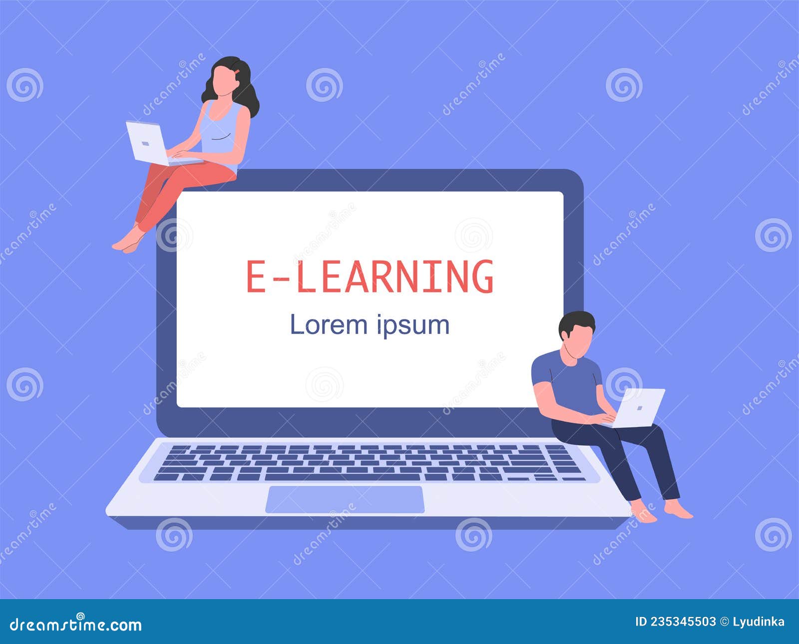 E-learning, Online Education at Home Concept. Vector Illustration Stock ...