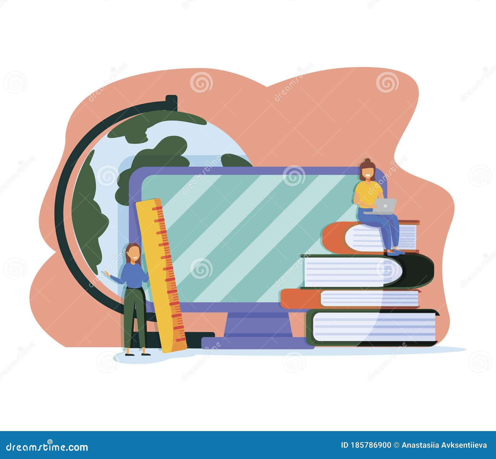 E-learning, Online Education at Home. Modern Vector Illustration Concepts for Website and Mobile ...