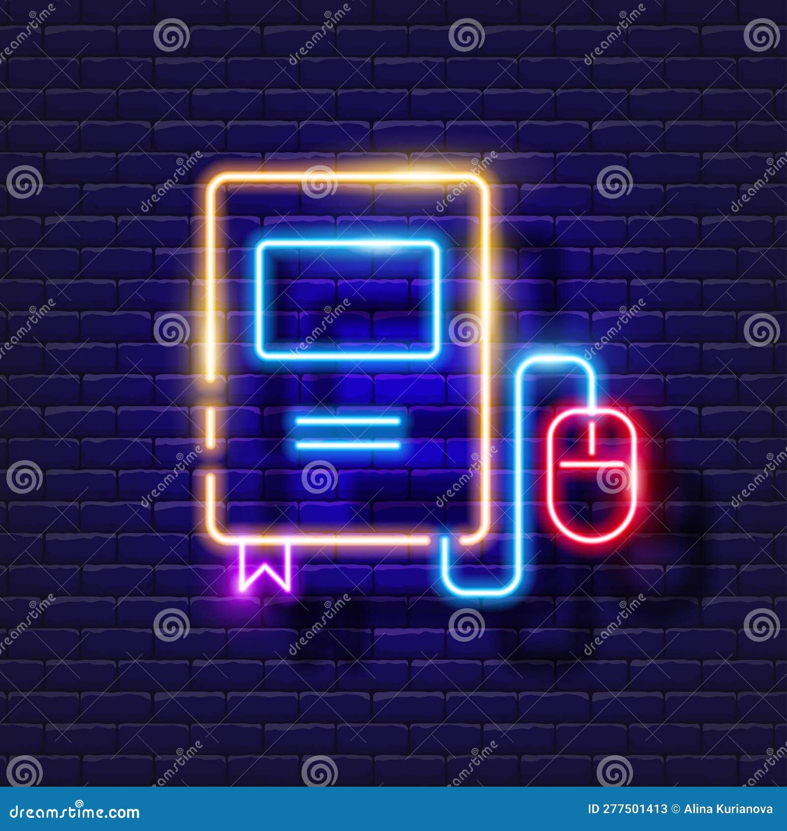 E-learning, Online Education Icon. Neon Glowing Vector Illustration ...