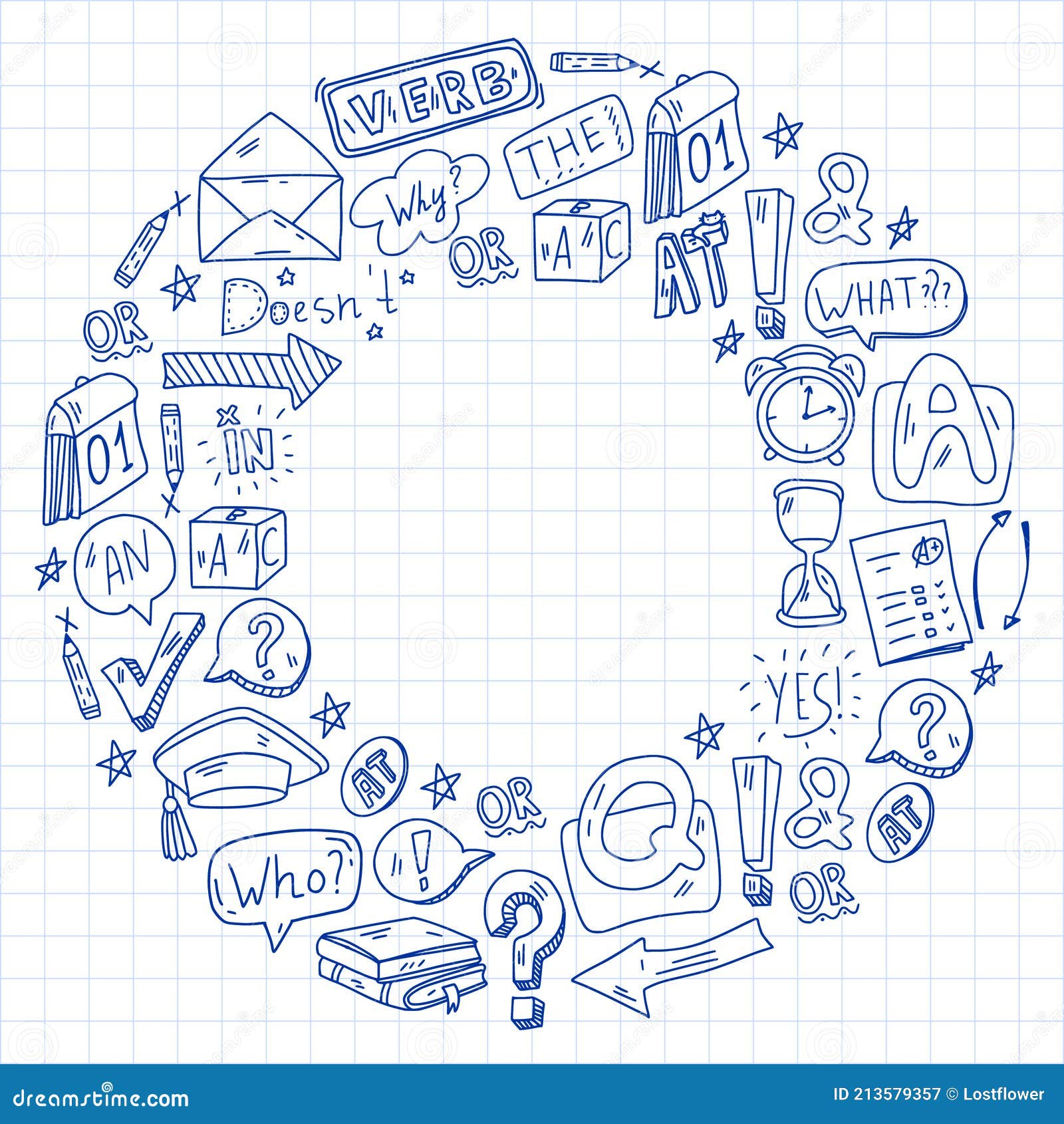 Doodle Vector Pattern. Illustration of Learning English Language. E ...