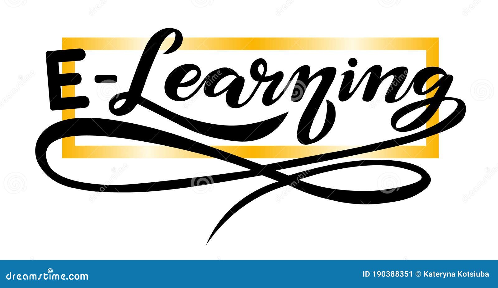 E-learning; Online Education Lettering Design; Stock Vector ...