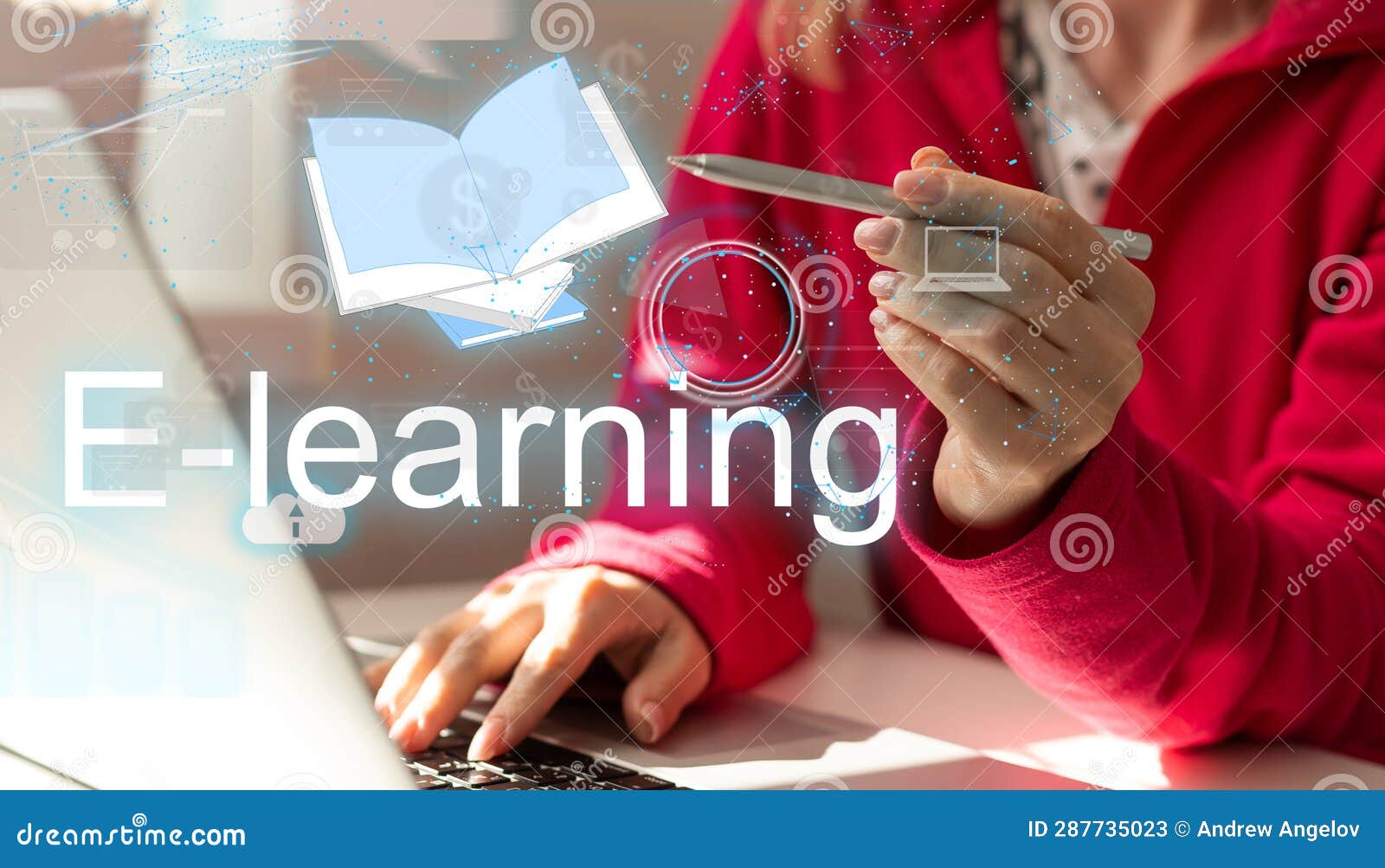 E Learning, Online Training and Education, Distance Learning Concept ...