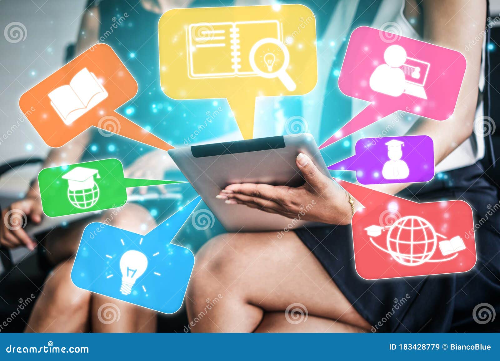 E-learning for Student and University Concept Stock Image - Image of ...