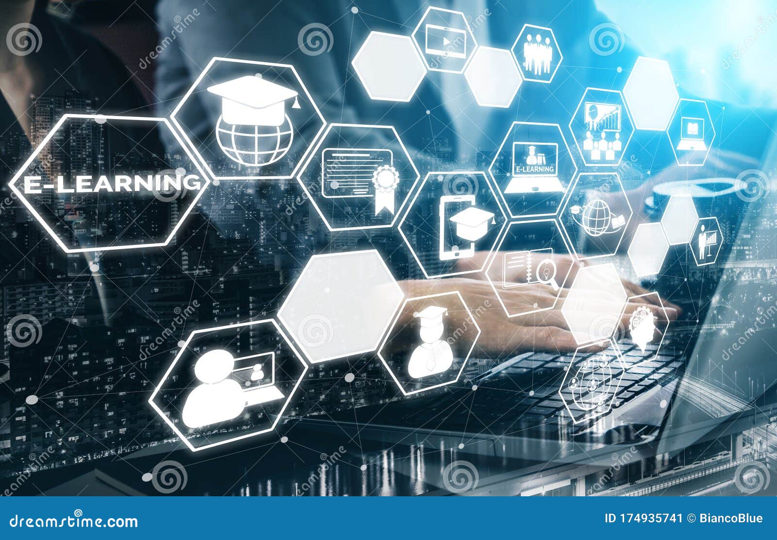 E-learning for Student and University Concept Stock Illustration ...