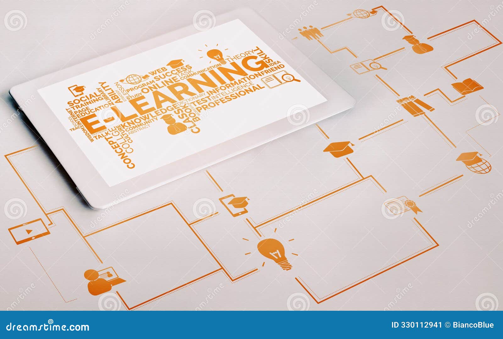 E-learning for Student and University Concept Stock Image - Image of ...