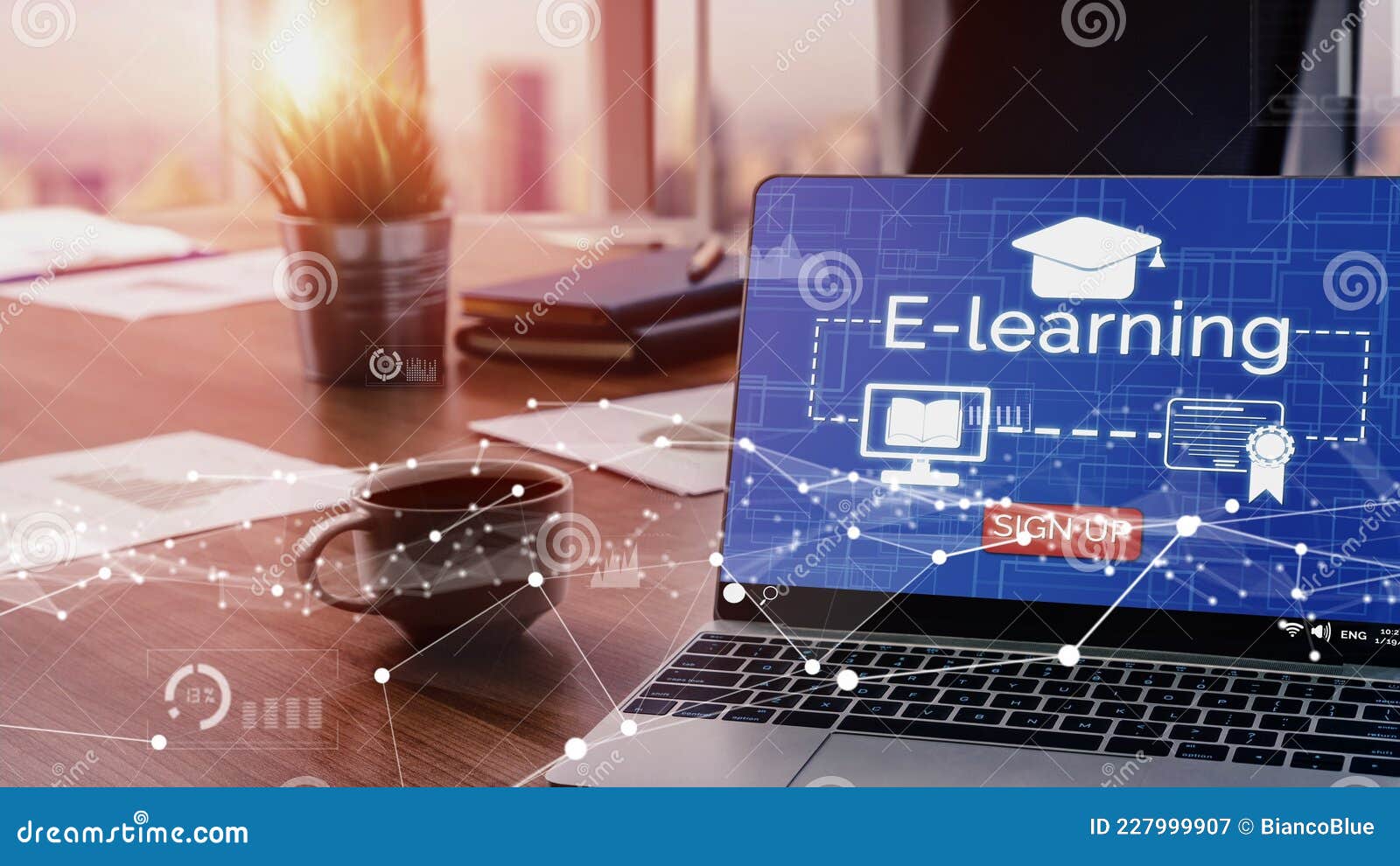 E-learning for Student and University Conceptual Stock Image - Image of ...