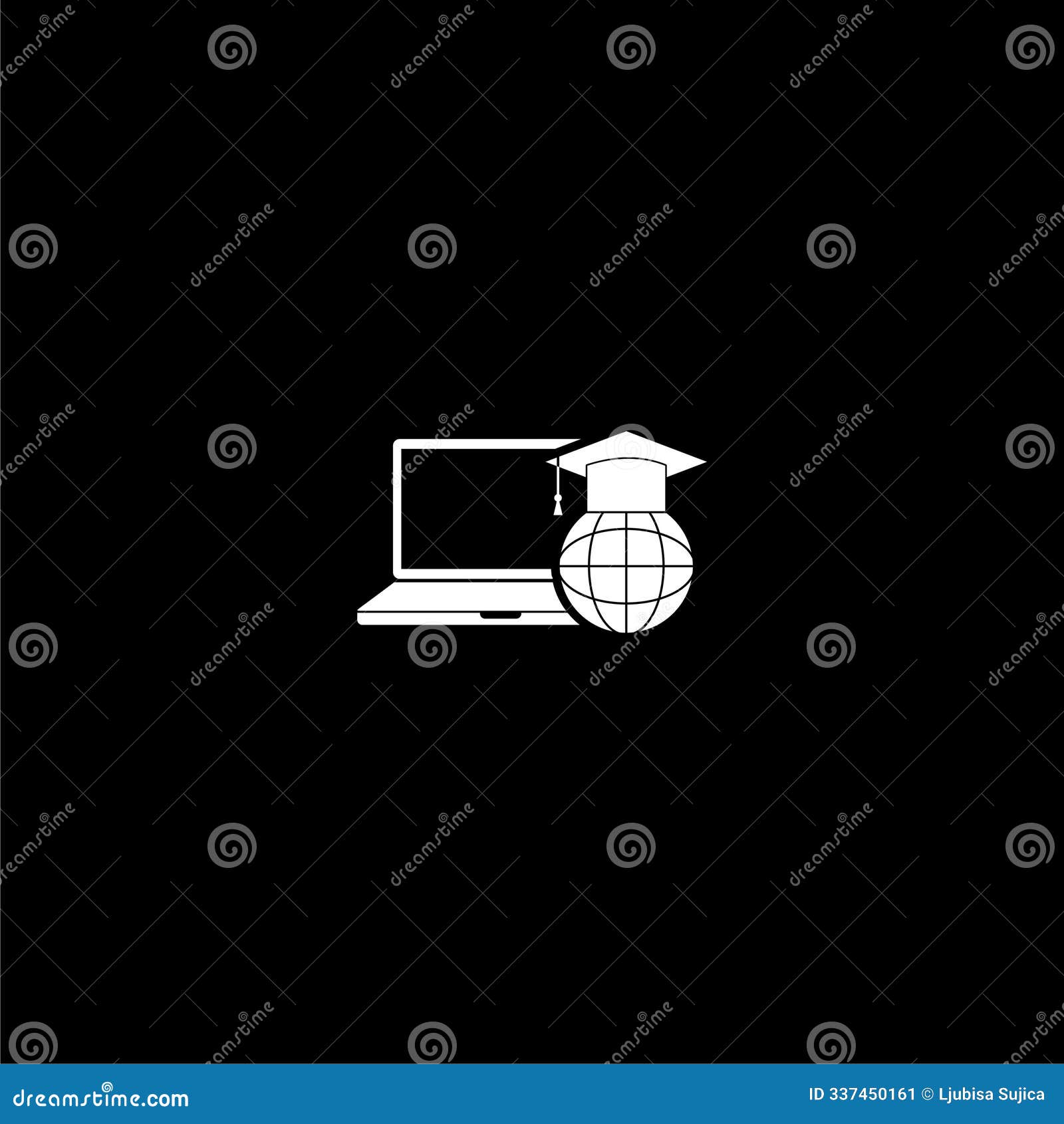 E Learning Symbol Icon Isolated on Dark Background Stock Illustration ...