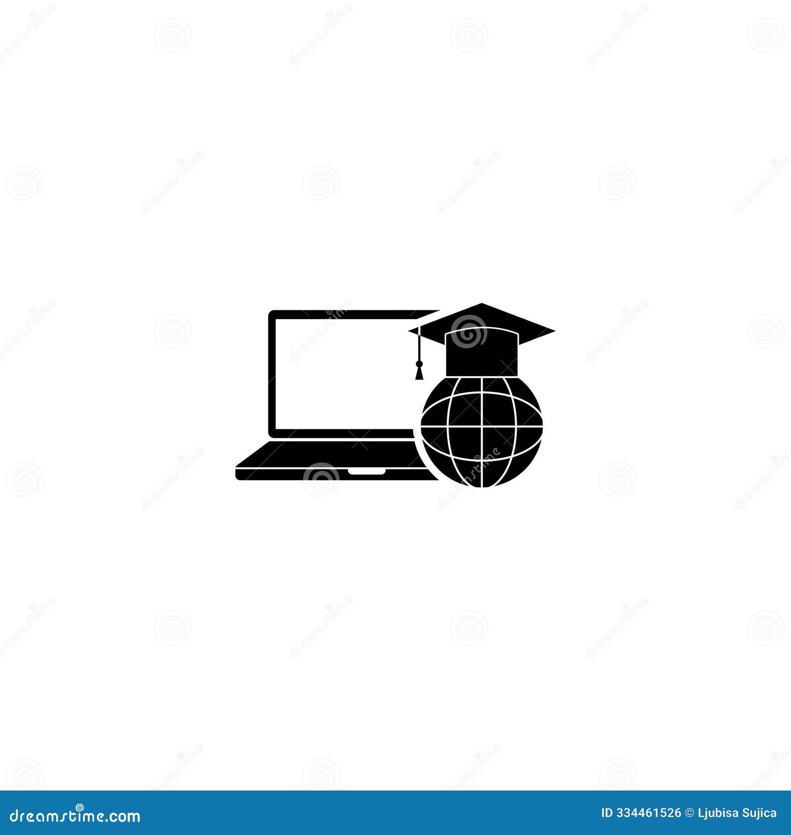 E Learning Symbol Icon Isolated on White Background Stock Vector ...