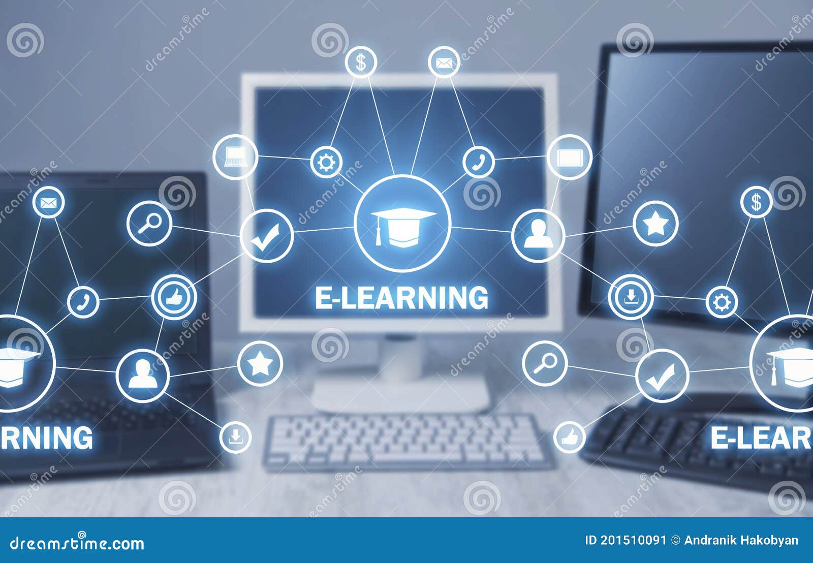 E-learning. Technology. Online Training Stock Image - Image of courses ...