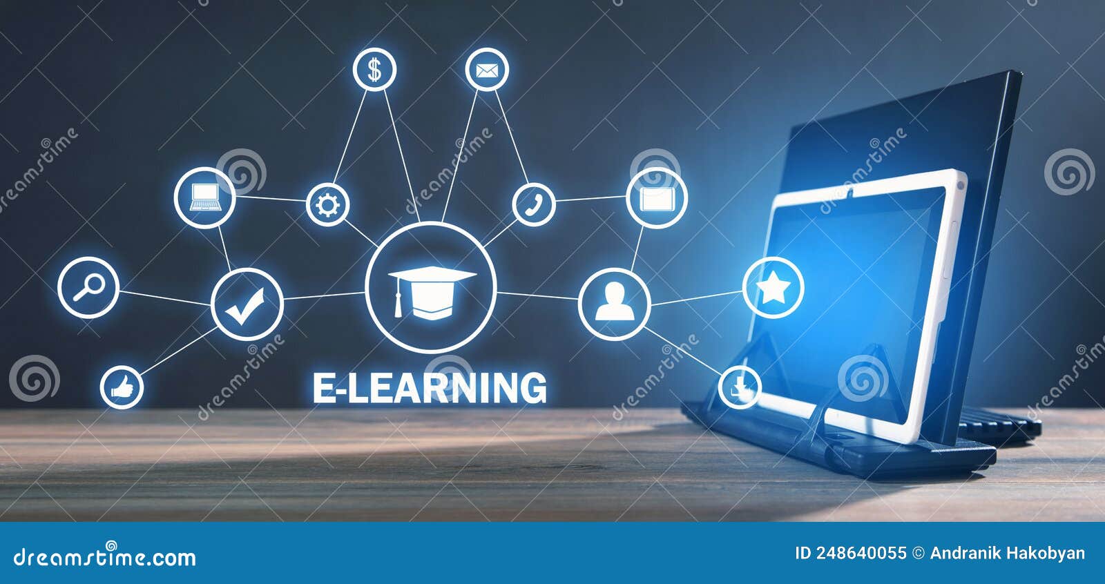 E-learning. Technology. Online Training Stock Image - Image of learn ...