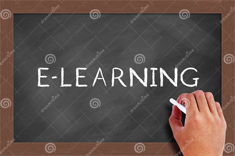 E-learning Text on Blackboard Stock Photo - Image of click, bigboard ...