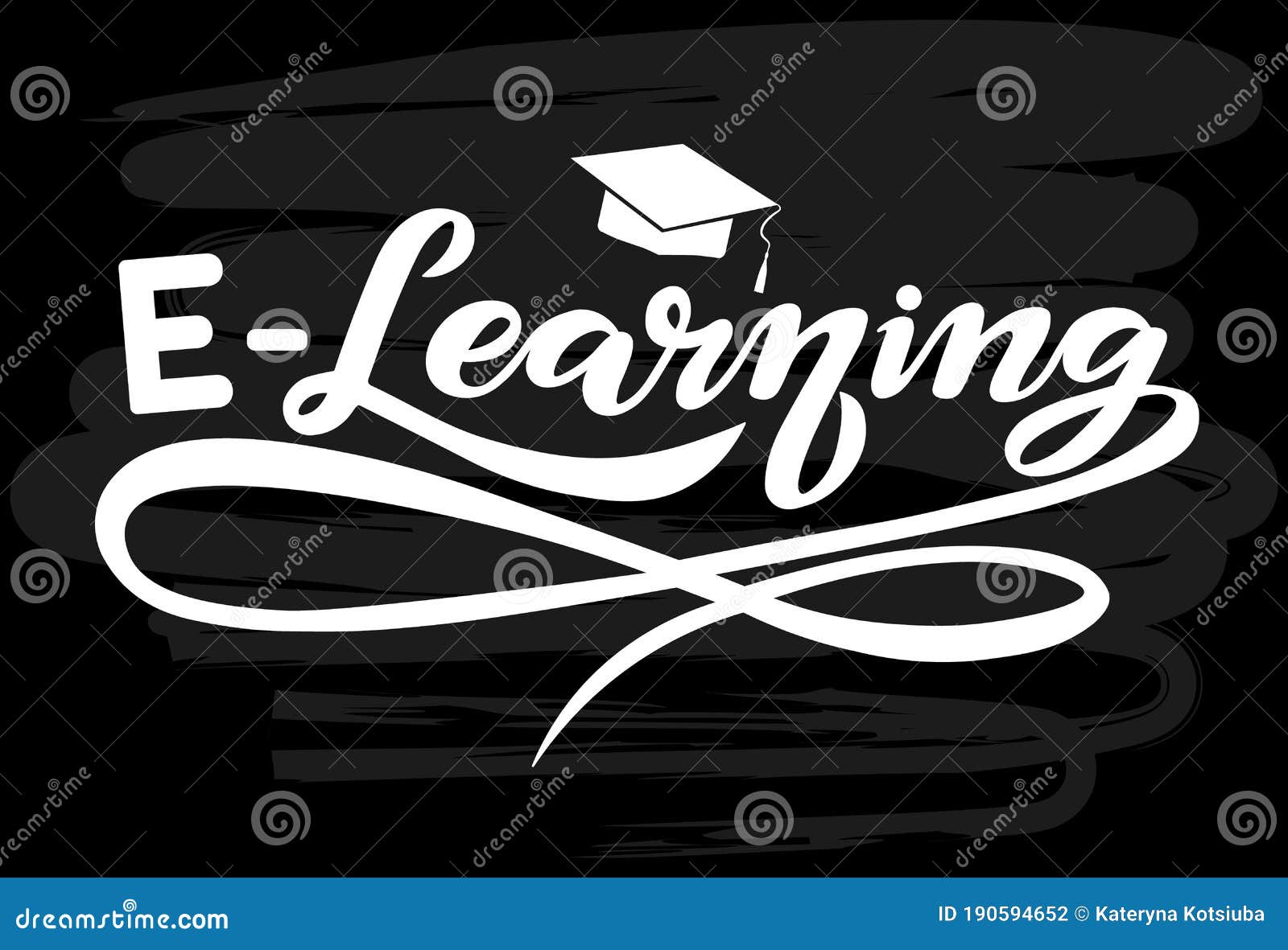 E-learning Text on Chalkboard Stock Vector - Illustration of brush ...