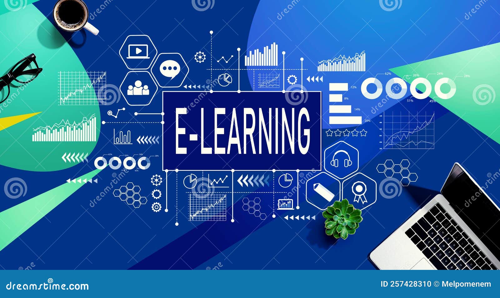 E-Learning Theme with Laptop Computer Stock Photo - Image of technology ...