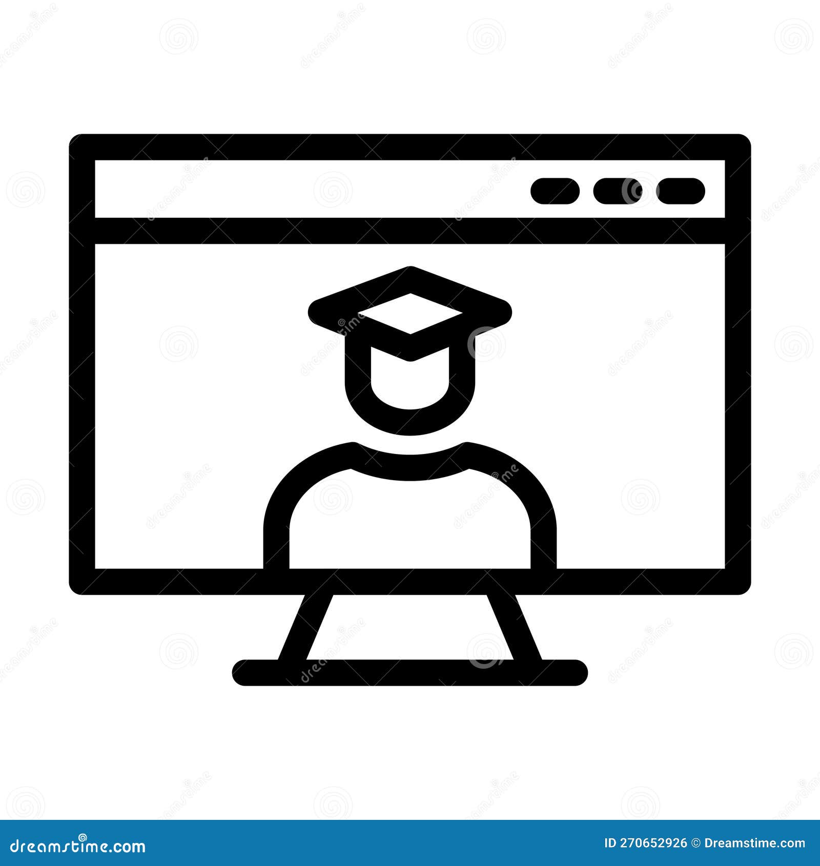 E-Learning Thick Line Icon Stock Photo | CartoonDealer.com #270652926